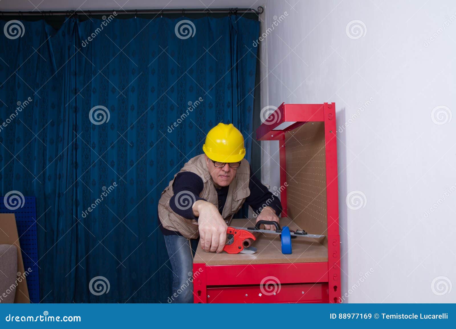 Plumber at work stock image. Image of bricklayer, handsome - 88977169