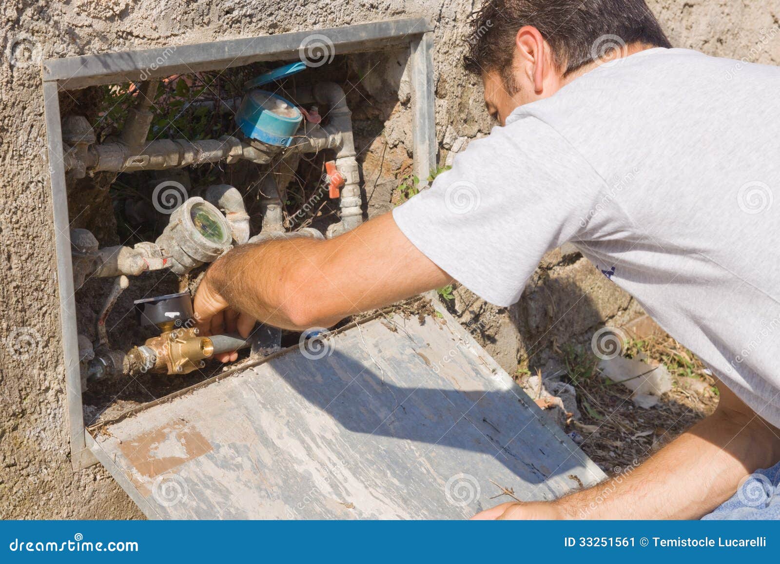 Plumber at work stock image. Image of industrial, laborer - 33251561