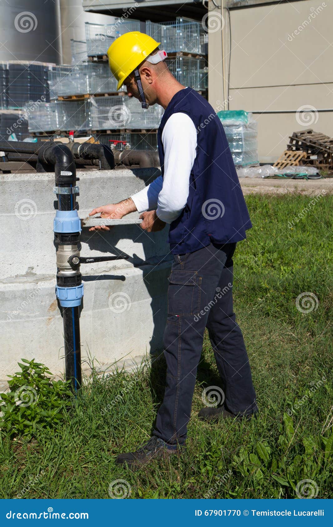 Plumber at work stock photo. Image of male, masonry, remodel - 67901770