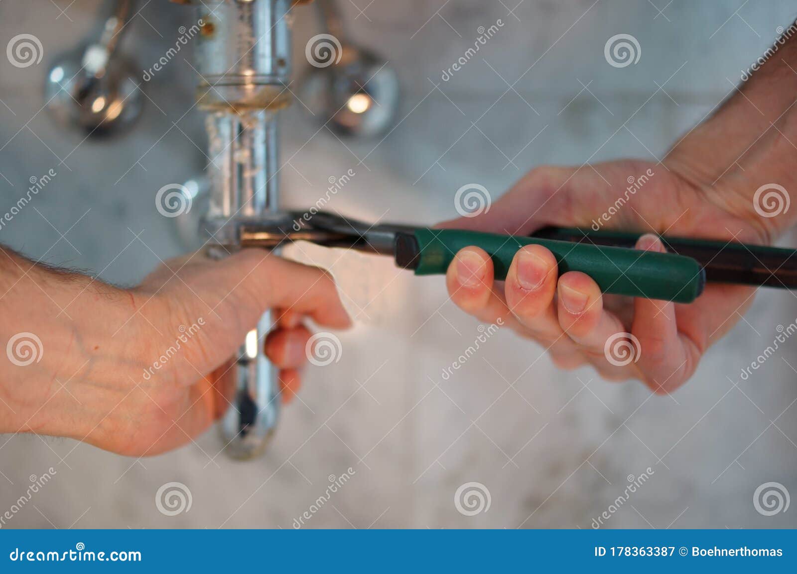A plumber at work. stock image. Image of plumber, heating - 178363387