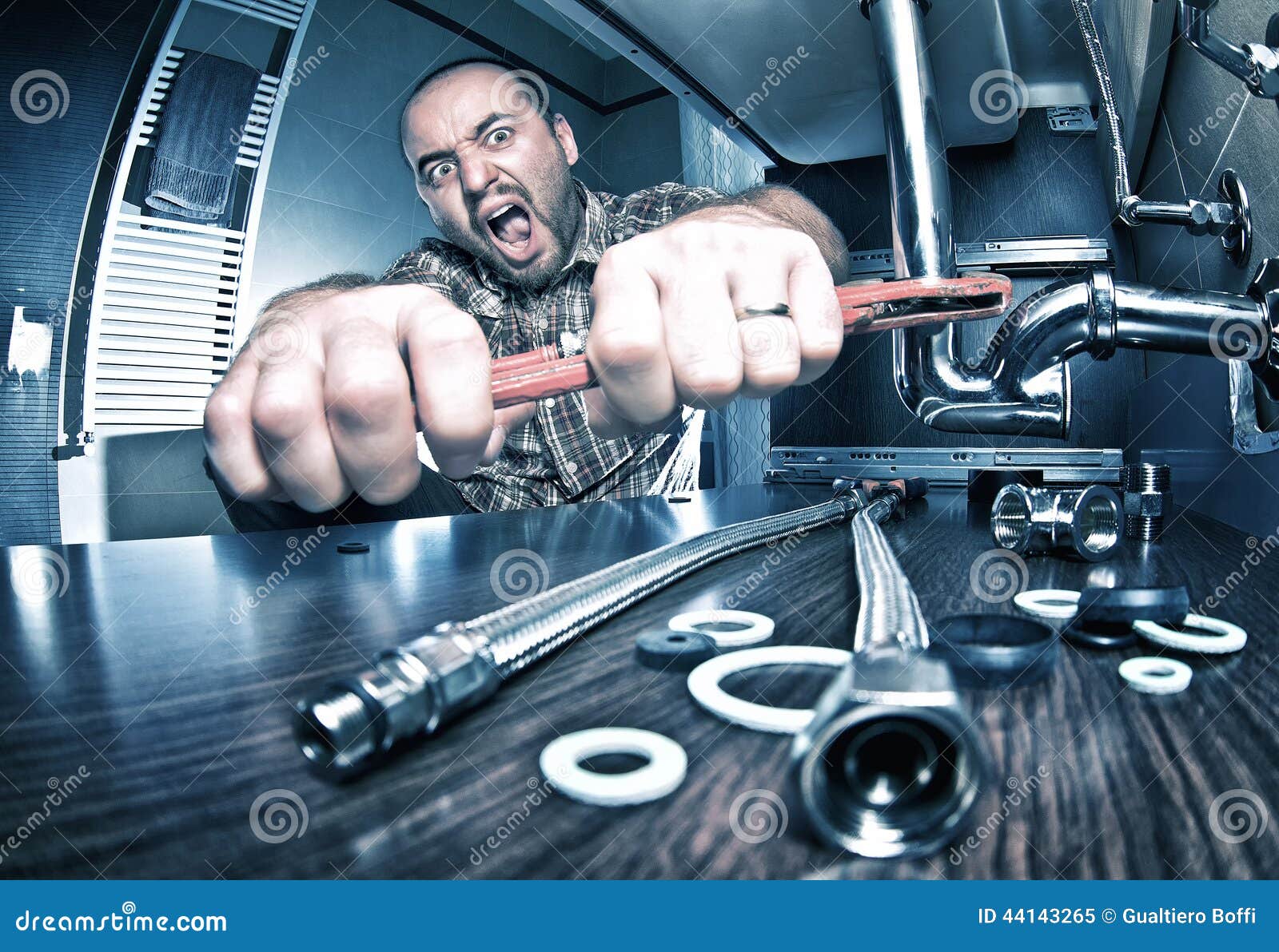 Plumber at work stock image. Image of home, repairman - 44143265