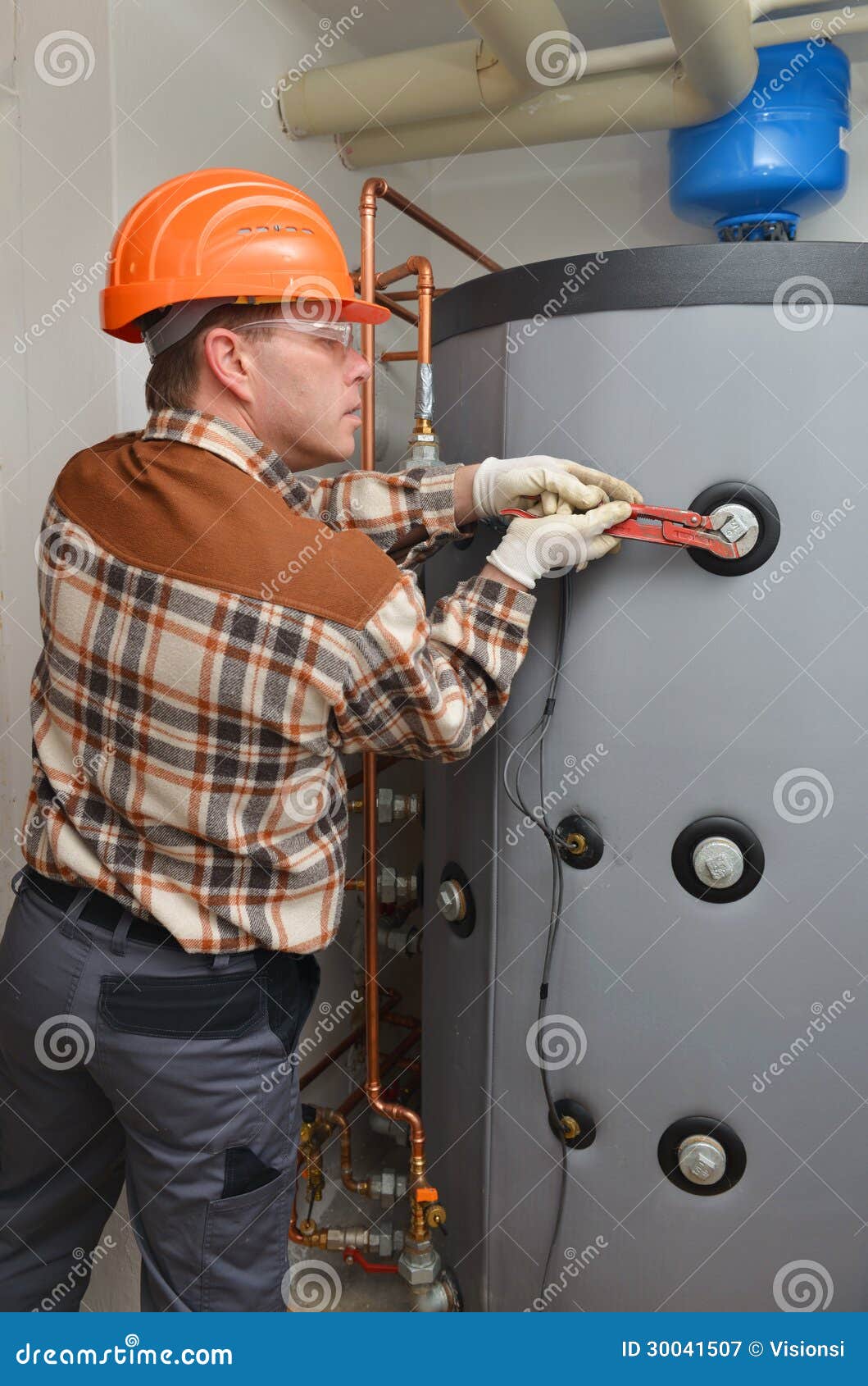 Plumber at Work stock image. Image of manual, energy - 30041507