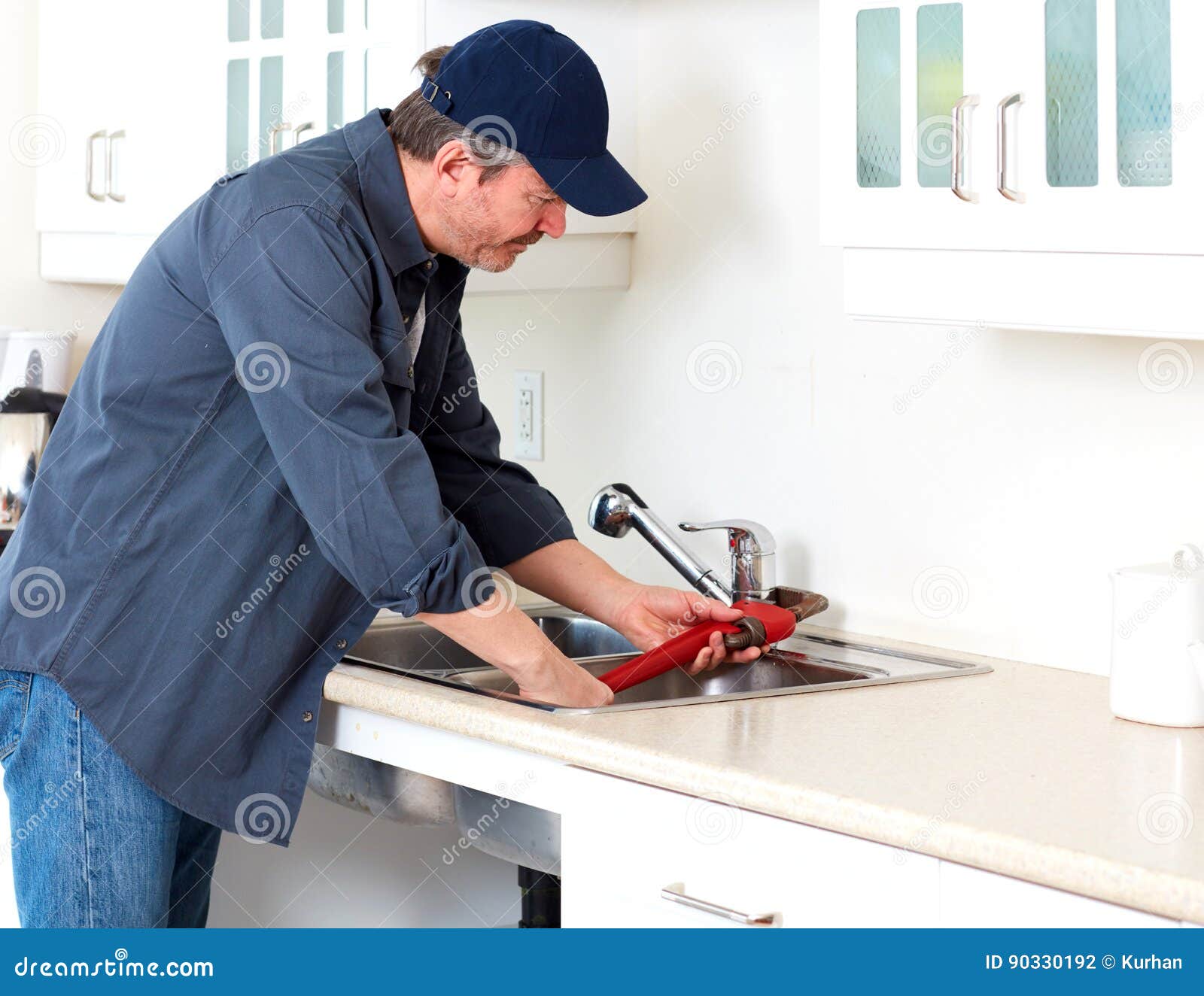 Plumber worker. stock photo. Image of pipe, house, apartment - 90330192