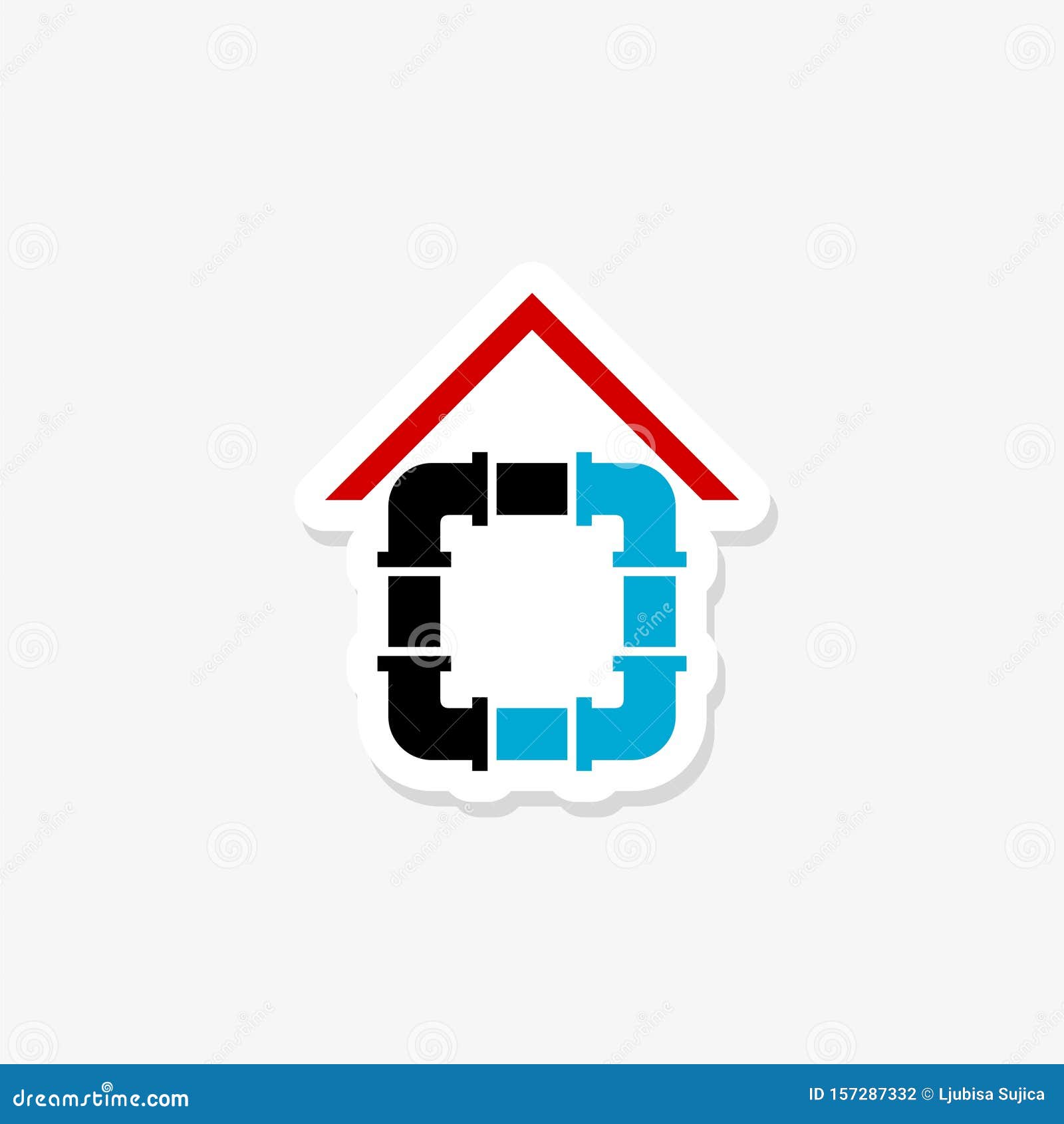 Plumber Working Logo Sticker. Template of Logo Plumbing Works Stock ...