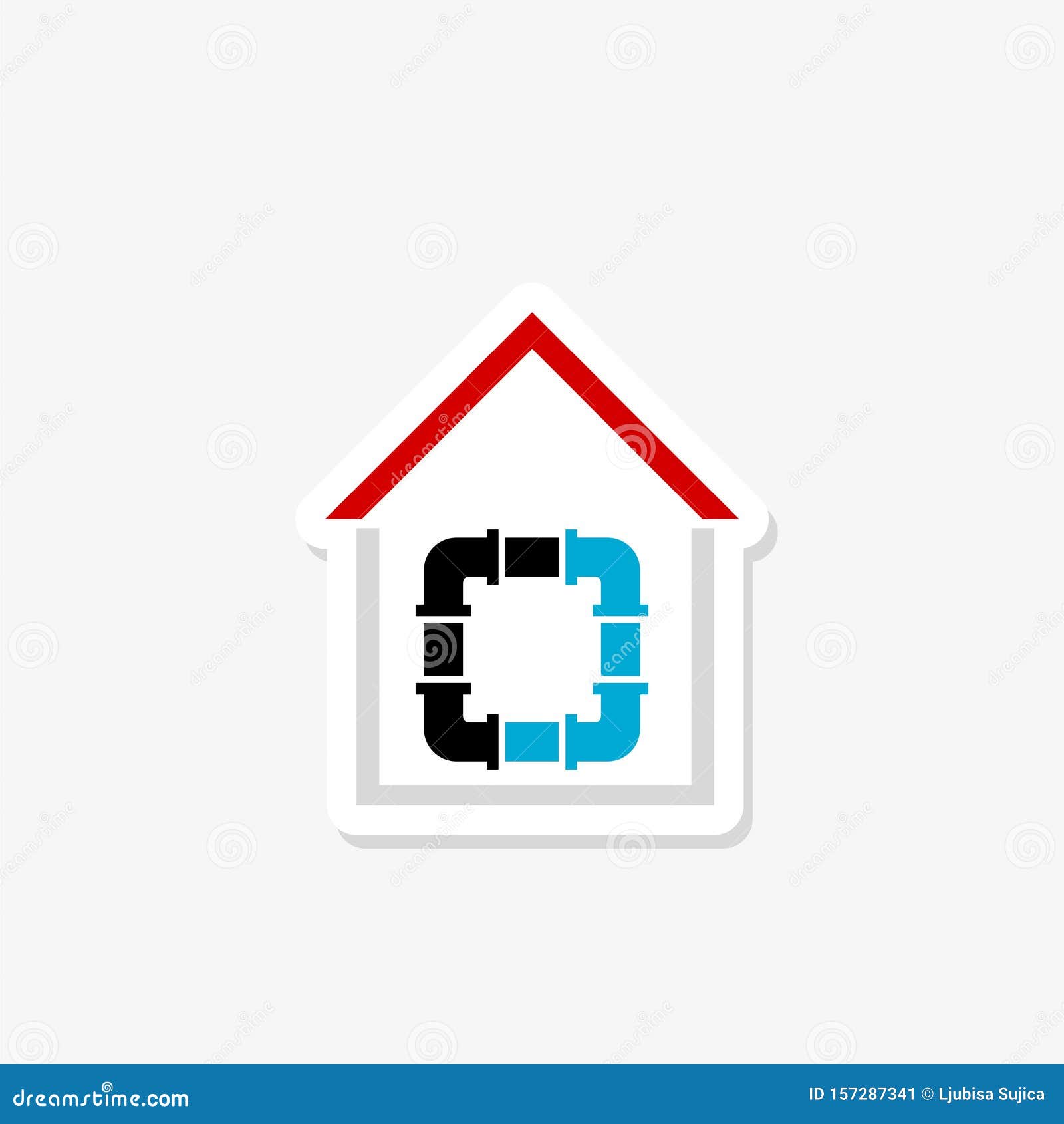 Plumber Working Logo Sticker. Template of Logo Plumbing Works Stock ...