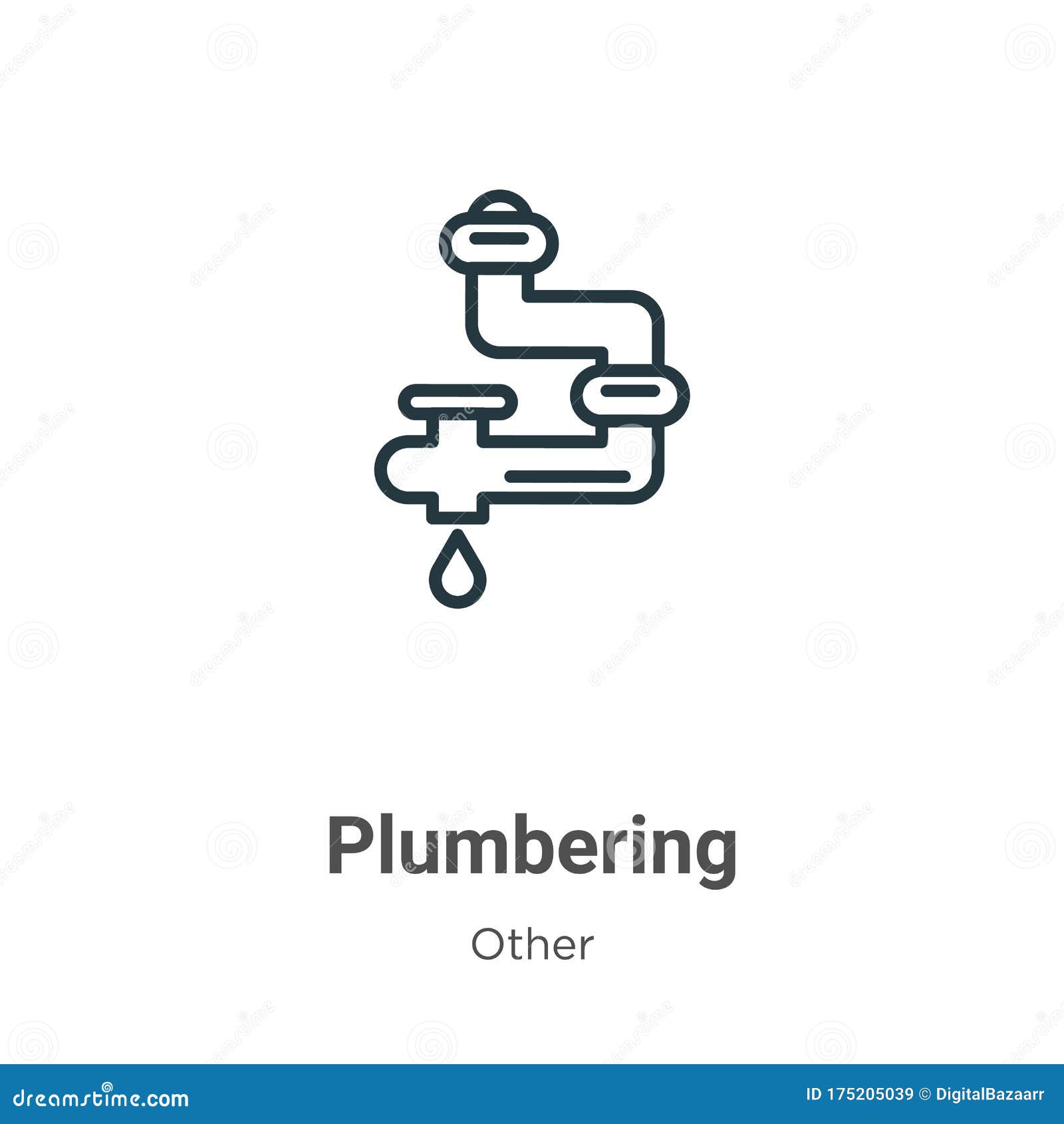 Plumbering Outline Vector Icon. Thin Line Black Plumbering Icon, Flat Vector Simple Element ...