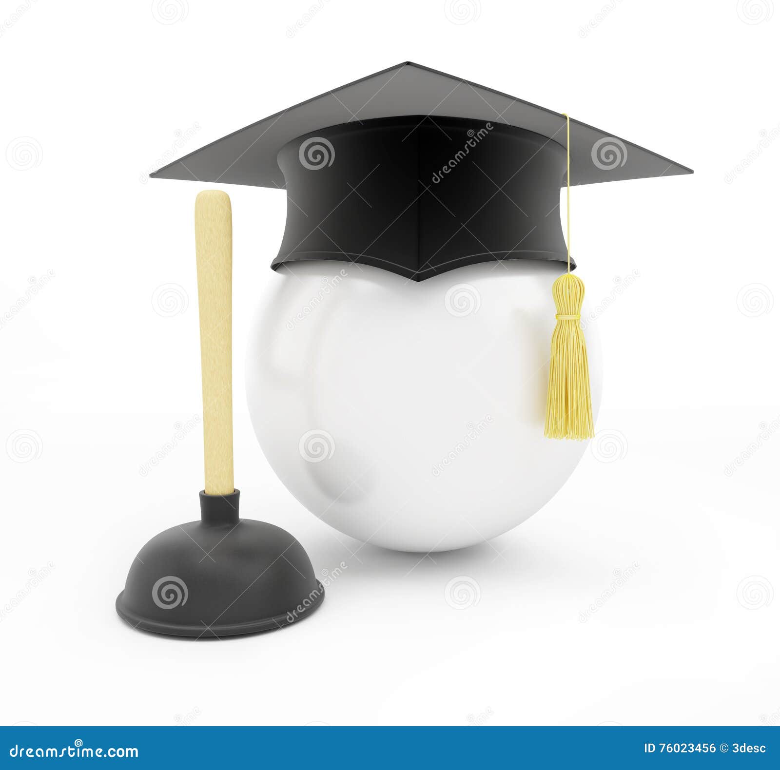 Plumbers School Graduation Cap on White Background Stock Illustration ...