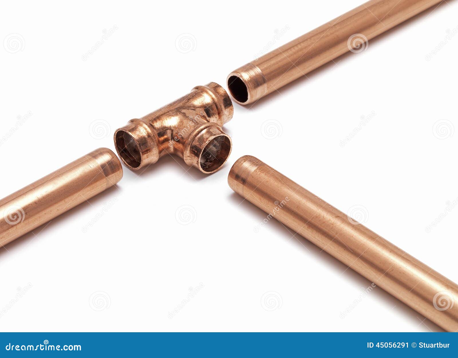 Plumbing stock image. Image of copper, white, isolated - 45056291