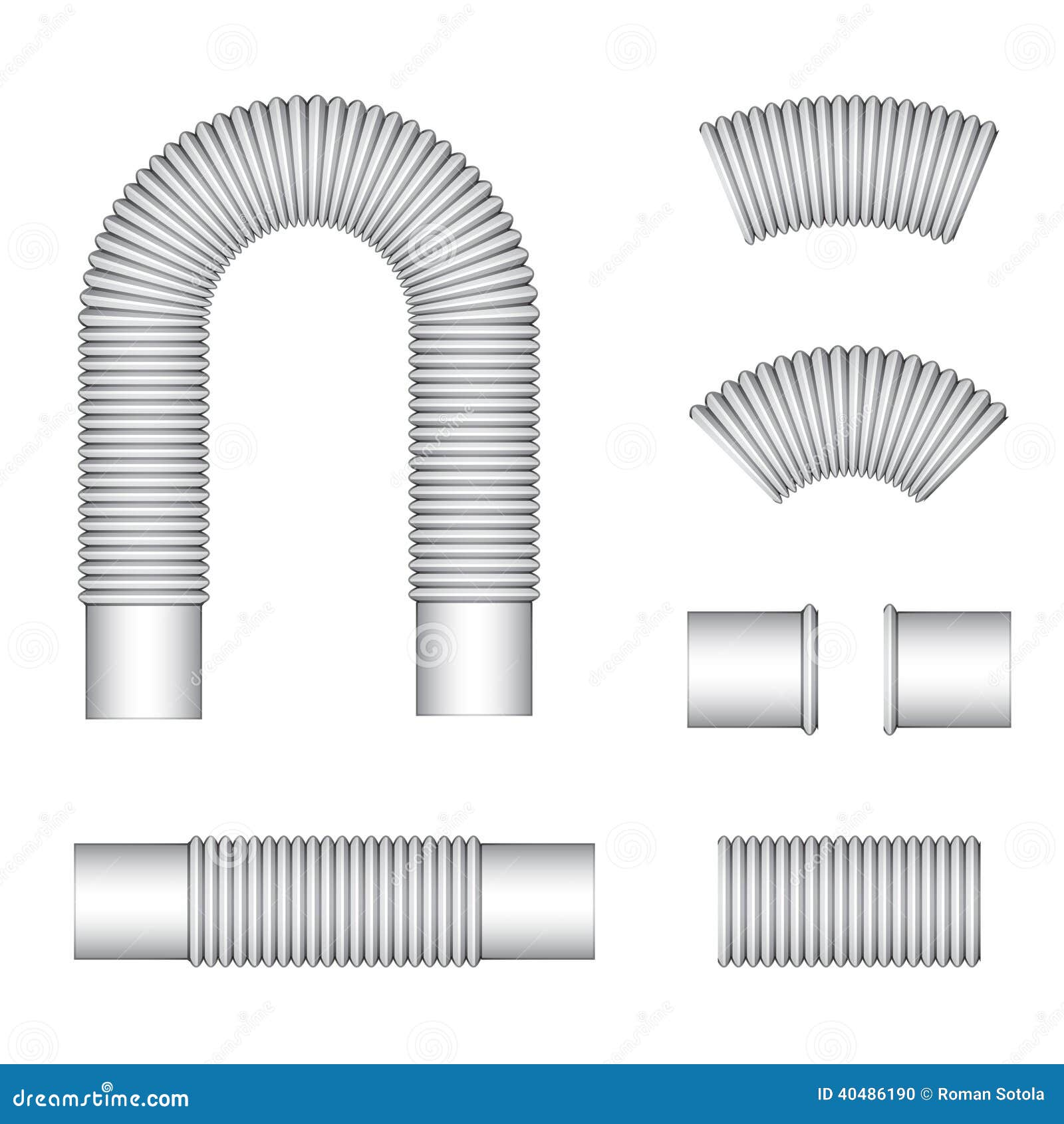 Plumbing Corrugated Flexible Tubes Vector Illustration | CartoonDealer ...