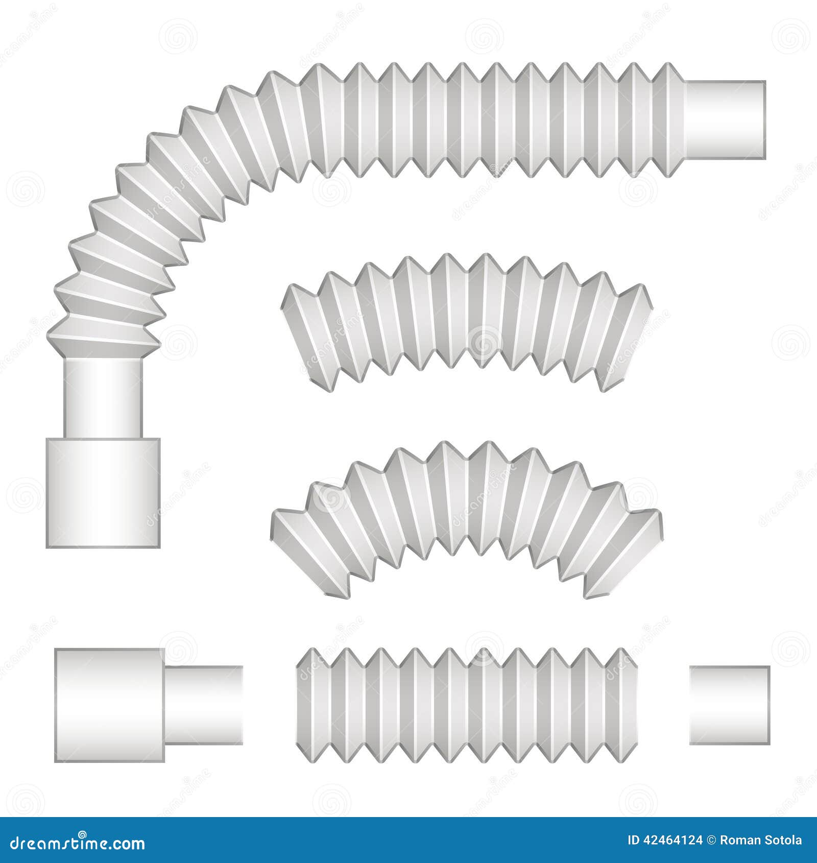 Plumbing Corrugated Flexible Tubes Stock Vector - Illustration of ...