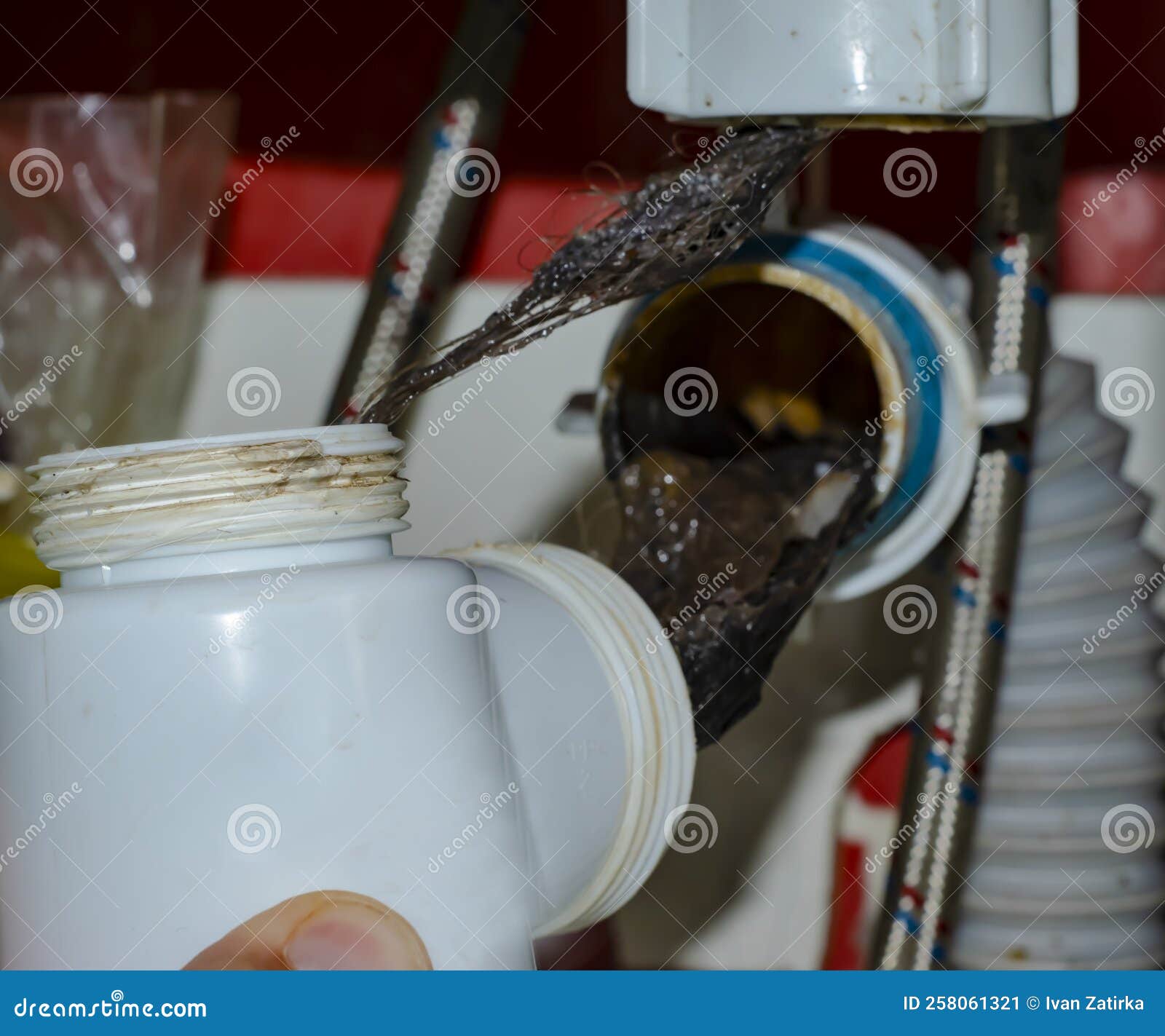 Plumbing Device, Siphon, in the Hands of the Master. Stock Image ...
