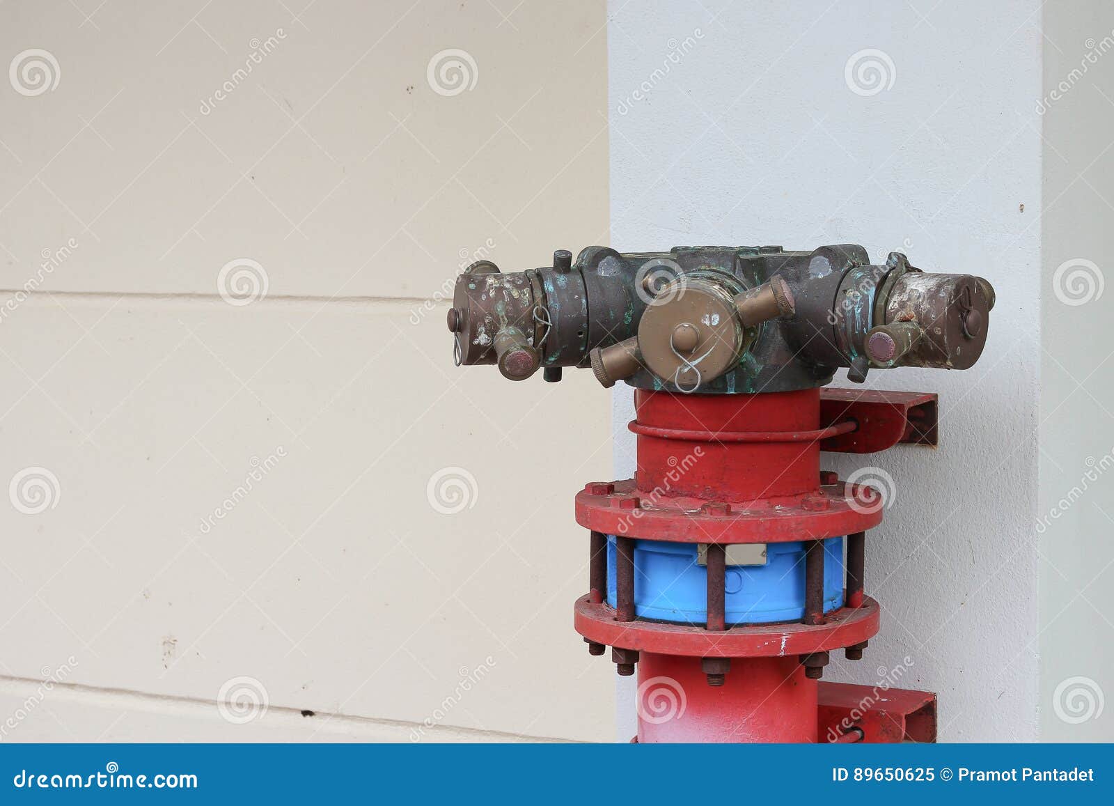 Plumbing Fire Hydrant in a Metal Line Wall Stock Image - Image of ...