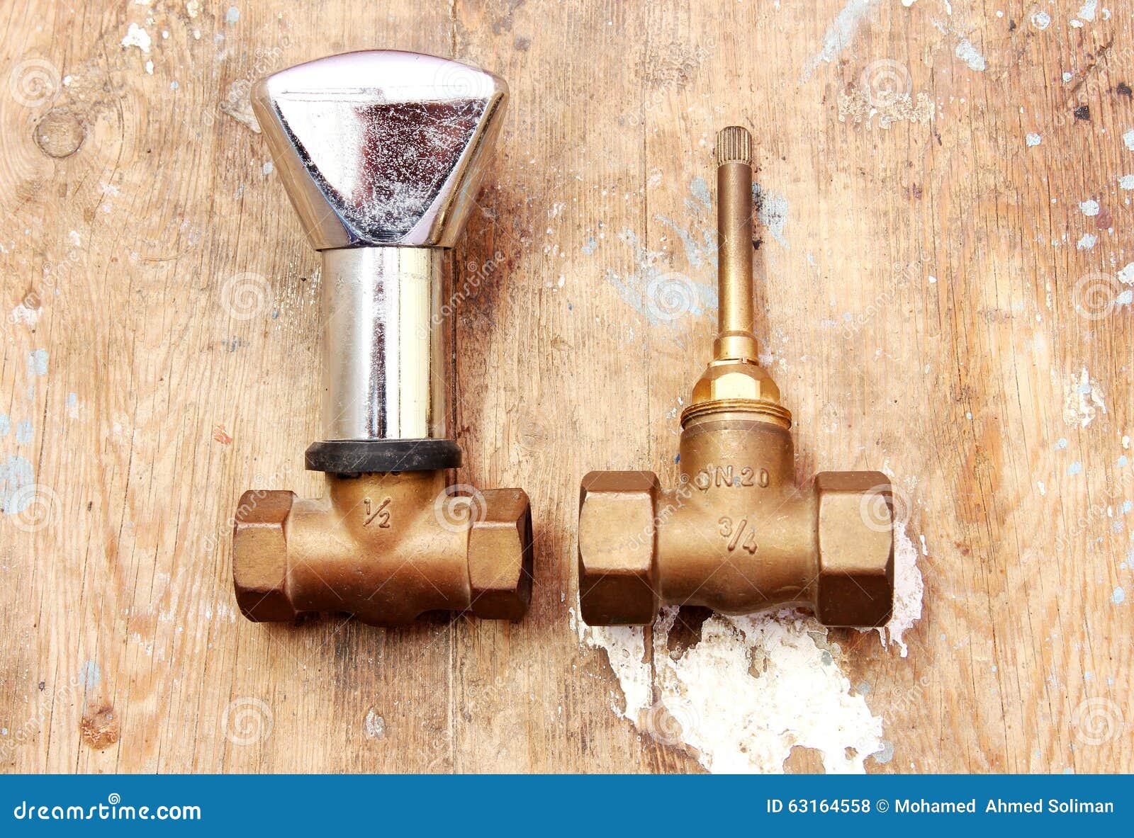 Plumbing Water Valves Fitting and Connection Stock Photo - Image of ...
