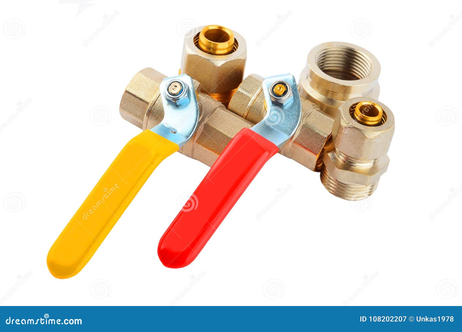 Plumbing fitting and tap stock image. Image of hardware - 108202207