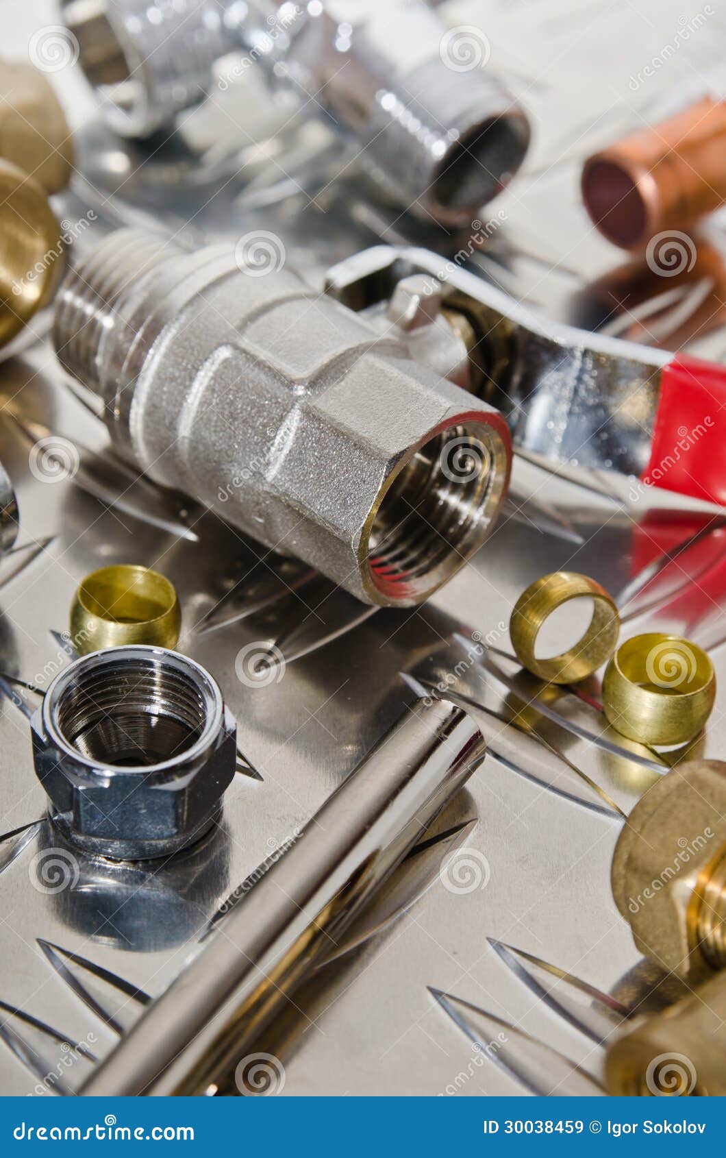 Plumbing Kit on a Metal Surface Stock Image - Image of bend, isolated ...