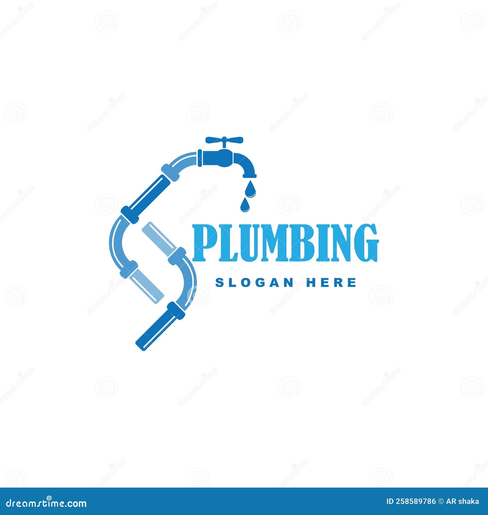 Plumbing logo vector icon stock vector. Illustration of vector - 258589786