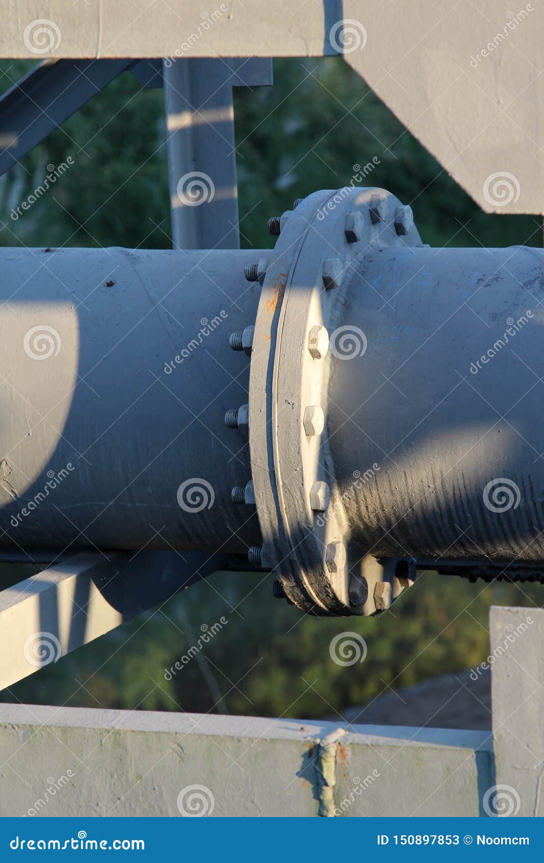 Plumbing Pipe on Pipe-bridge Stock Image - Image of flow, bridge: 150897853