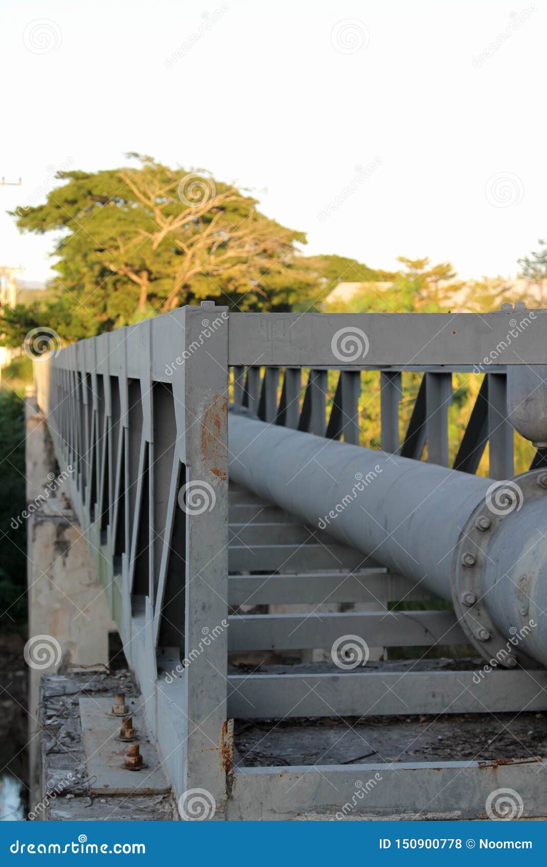 Plumbing Pipe on Pipe-bridge Stock Photo - Image of pipe ...