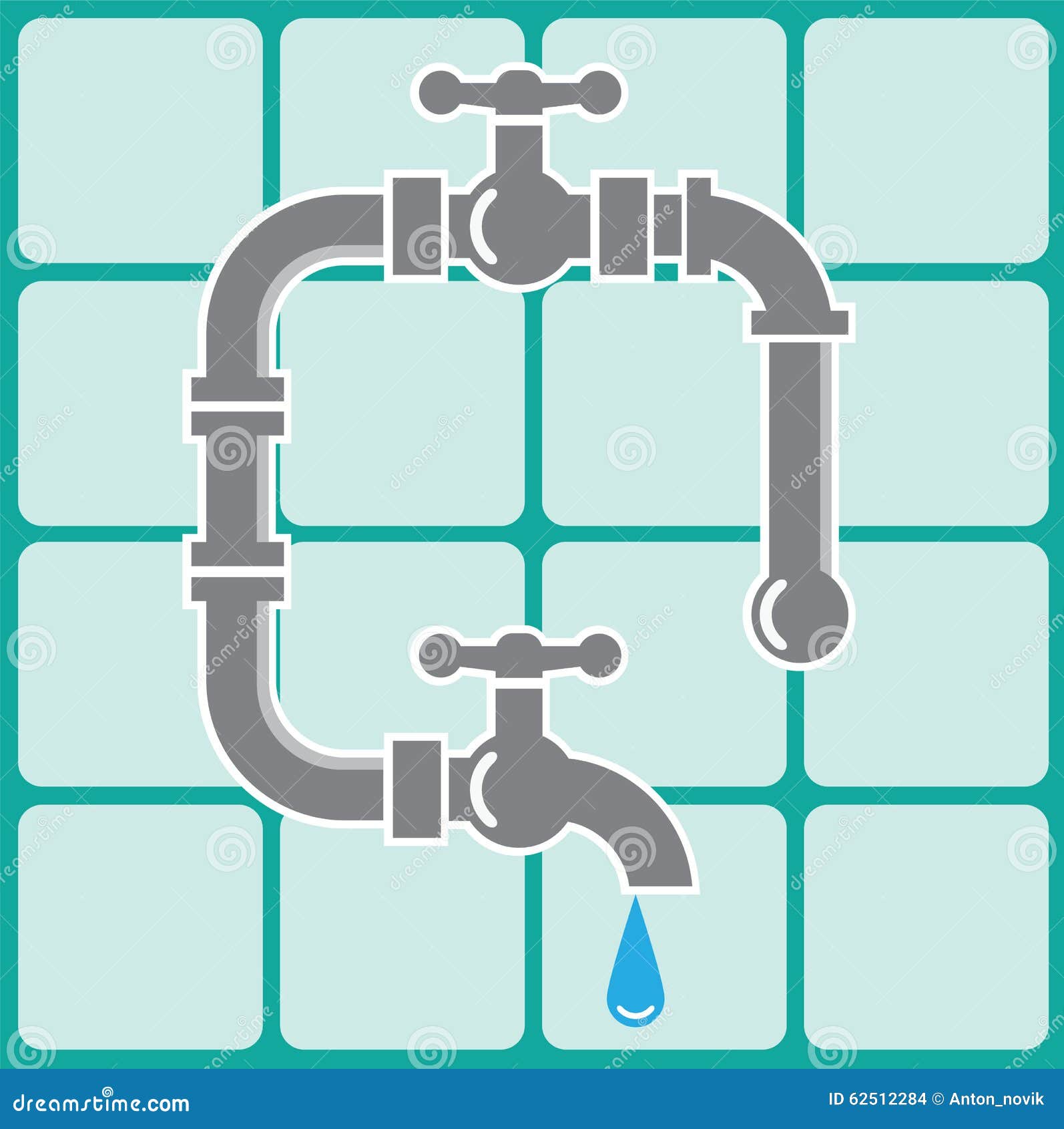Plumbing Pipe Icon Vector and Tiles Stock Vector - Illustration of ...
