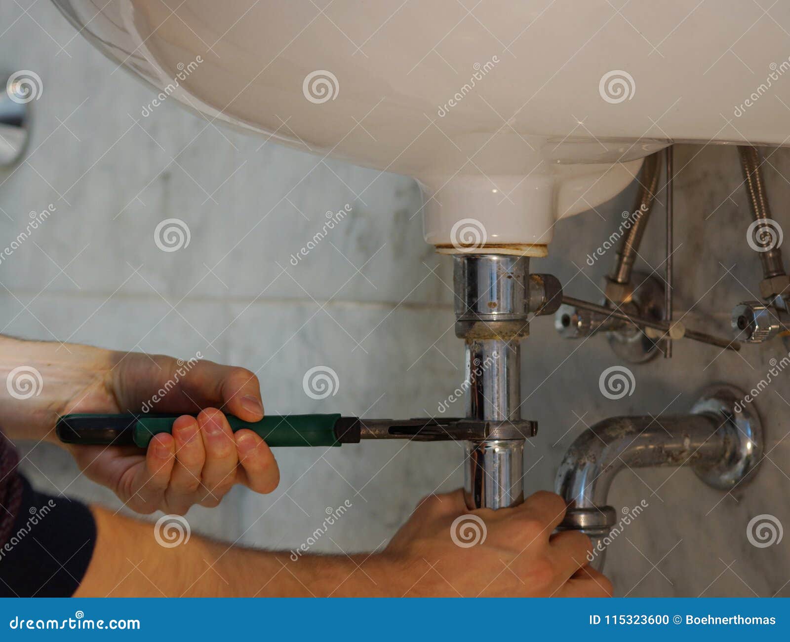 Plumbing repair service. stock photo. Image of equipment - 115323600