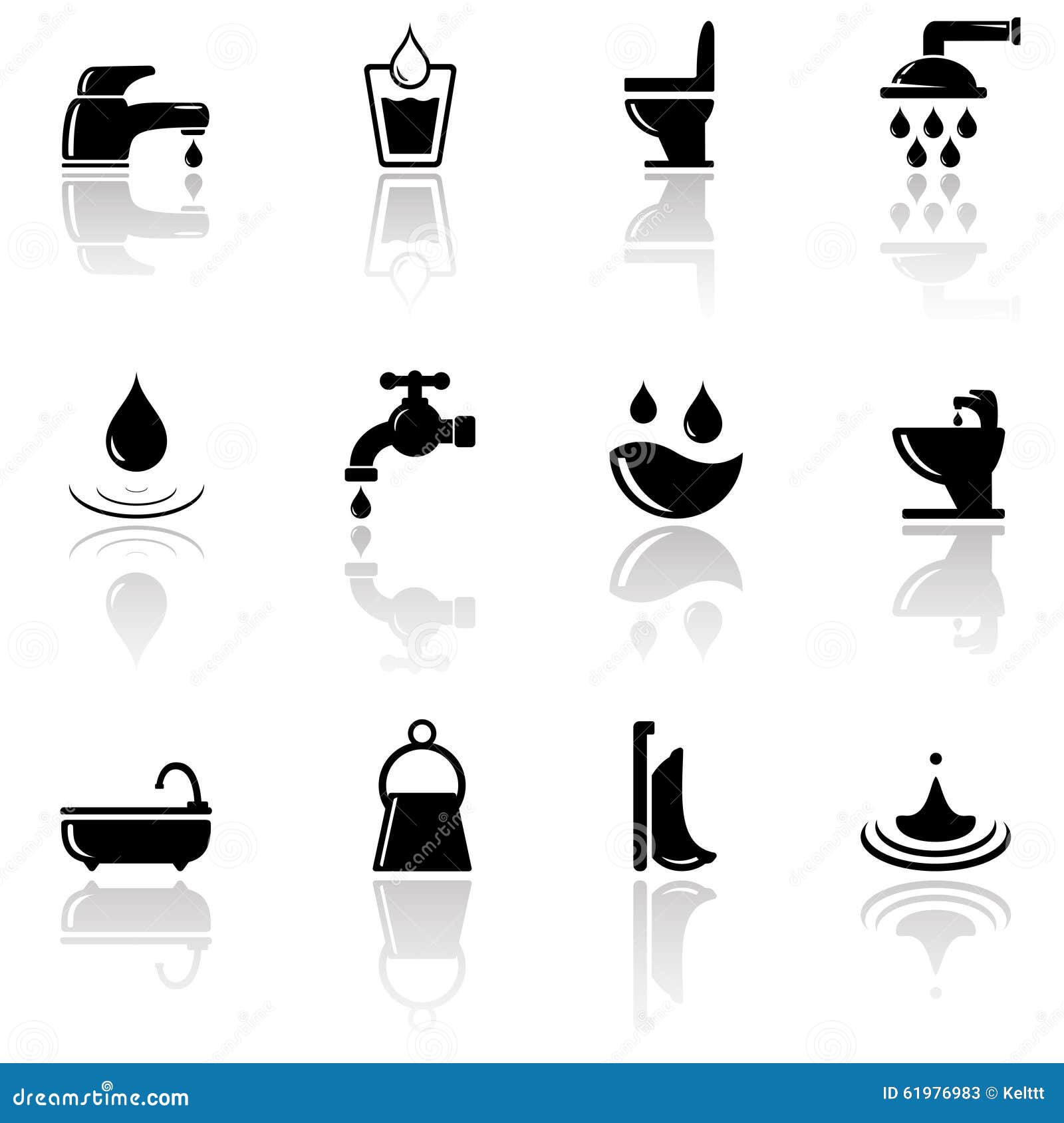 Plumbing Sanitary Engineering Icons Set Stock Image | CartoonDealer.com ...