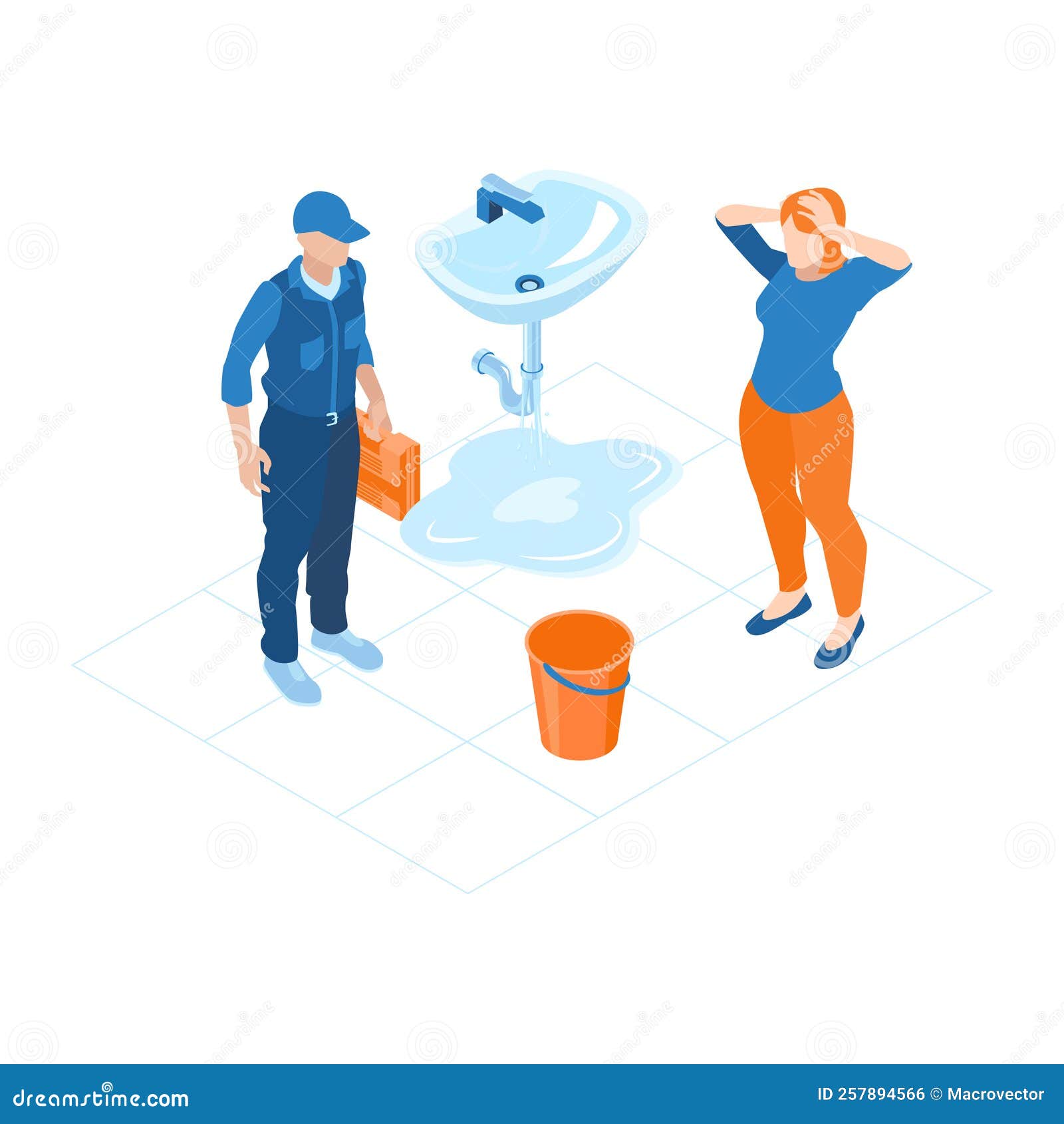 Plumbing Service Composition Stock Vector - Illustration of toilet ...