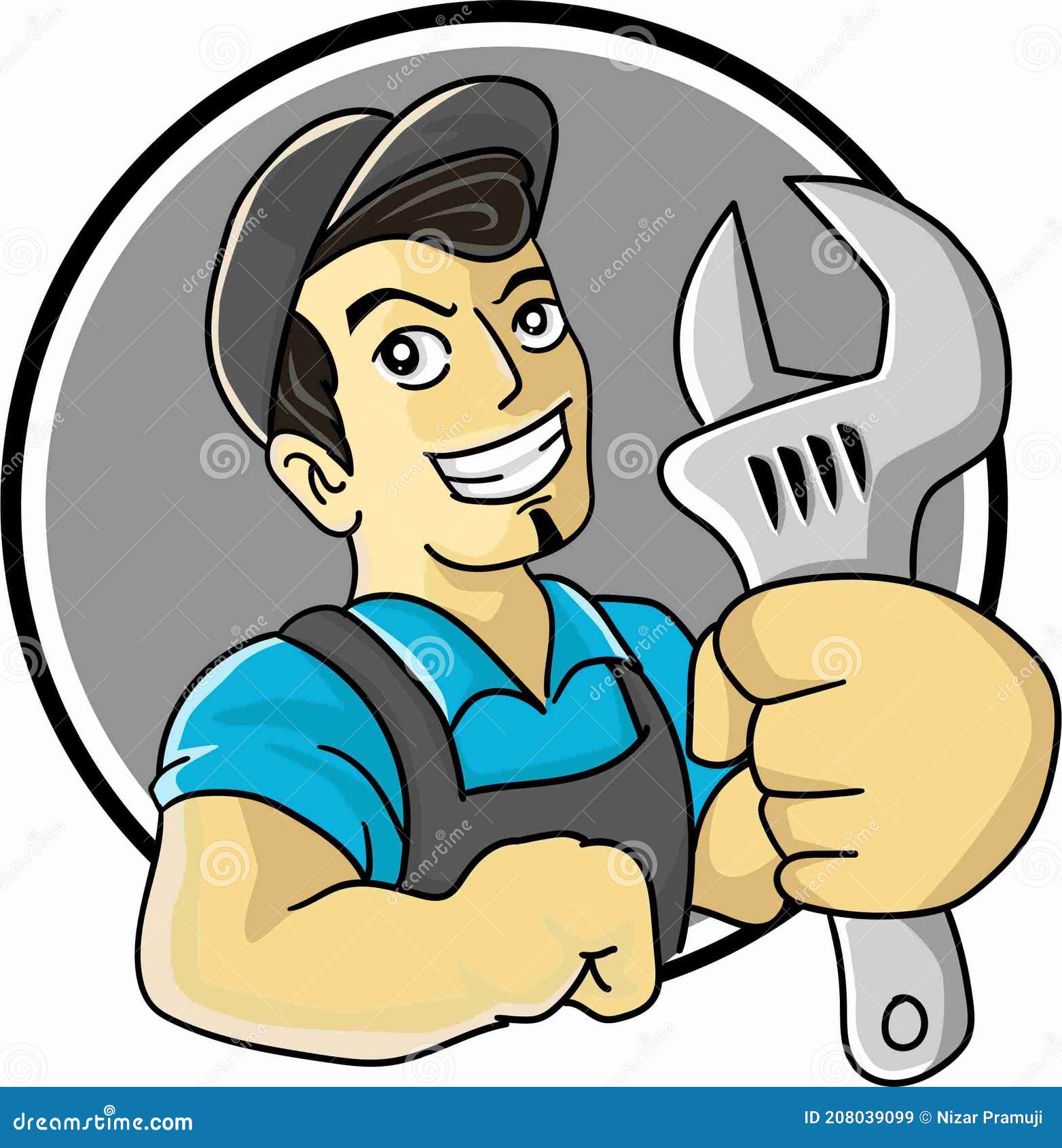 Plumbing Service. Plumber Cartoon Design Stock Vector - Illustration of ...