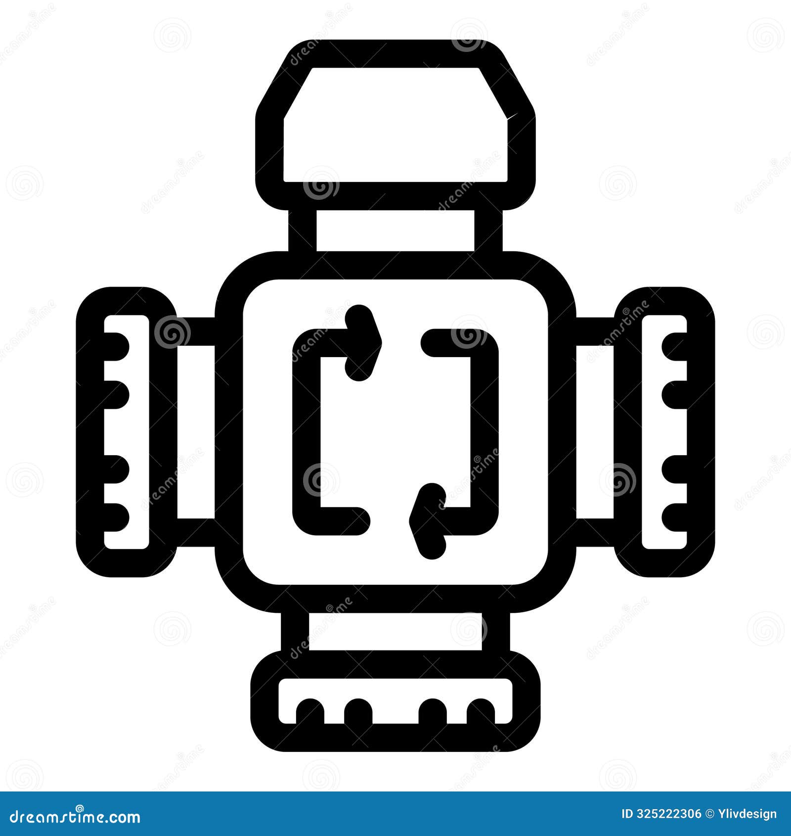 Regulating Valve. Pneumatic Control Valve. Flat Icons Cartoon Vector ...