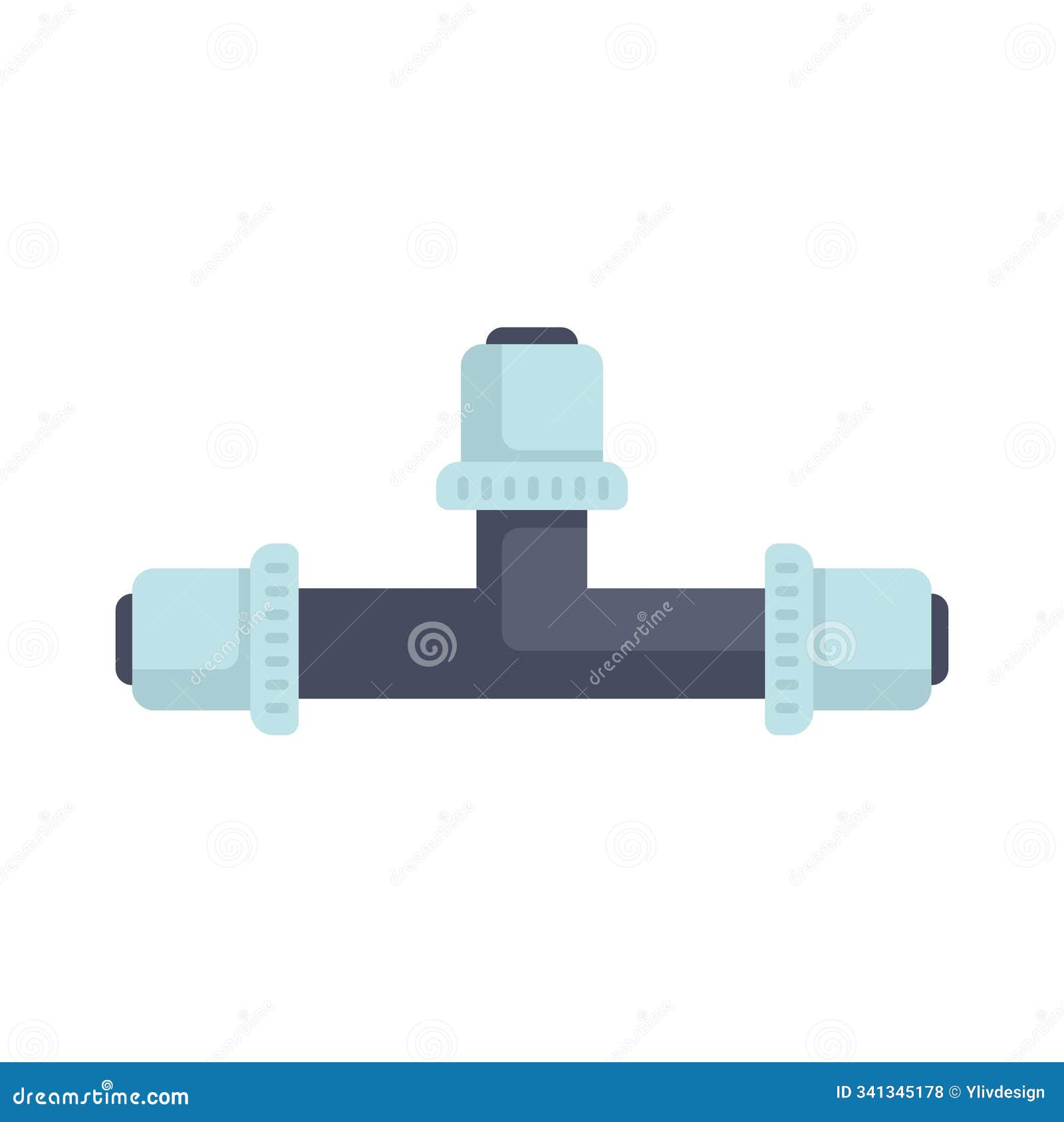 Plumbing System Element Connecting Three Pipes With Threaded Fitting ...