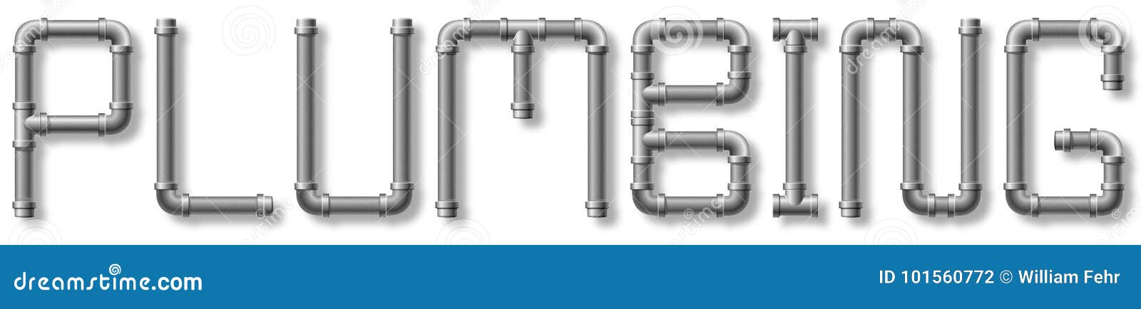 Plumbing Text stock illustration. Illustration of metal - 101560772