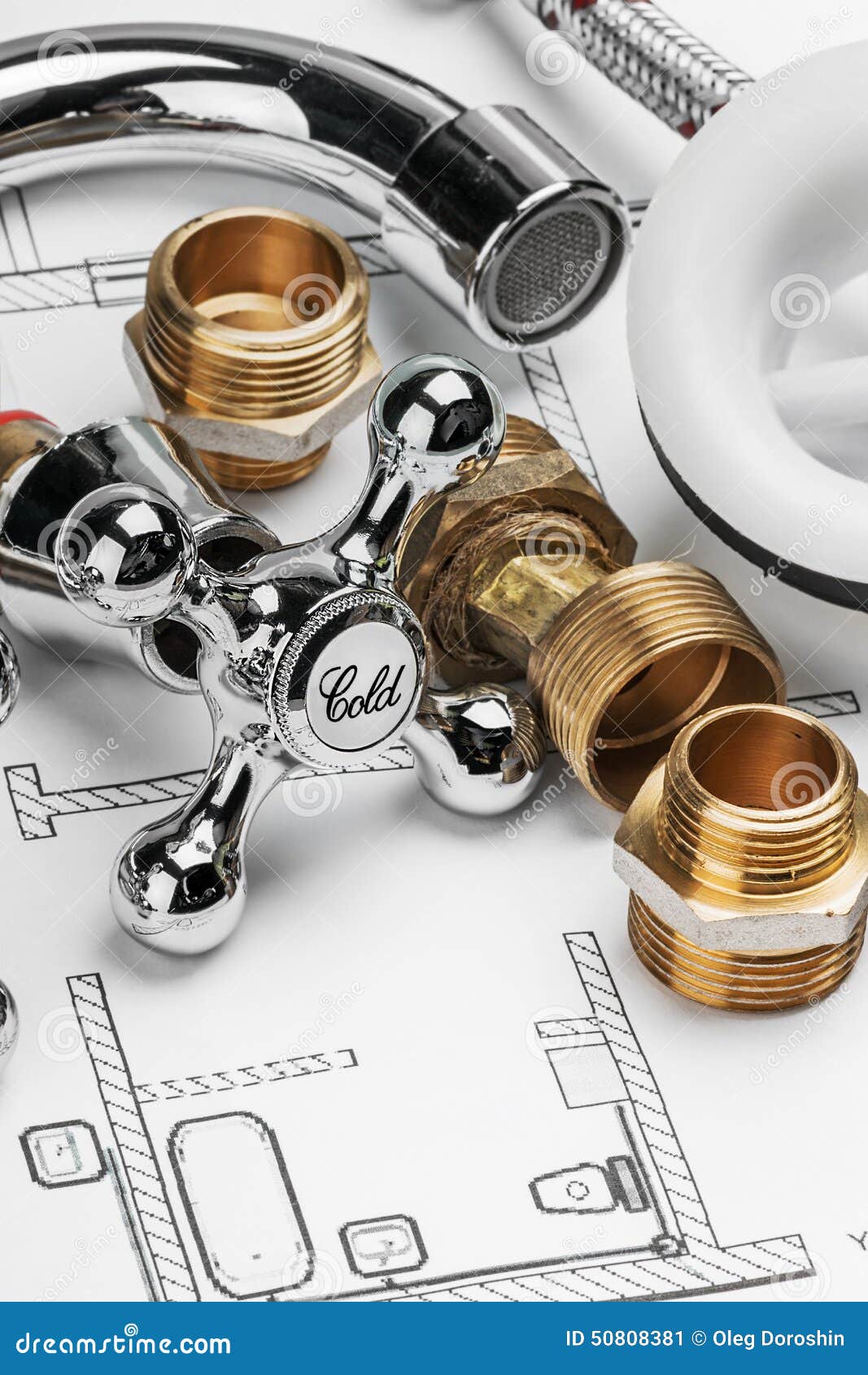 Plumbing and tools stock image. Image of home, background - 50808381