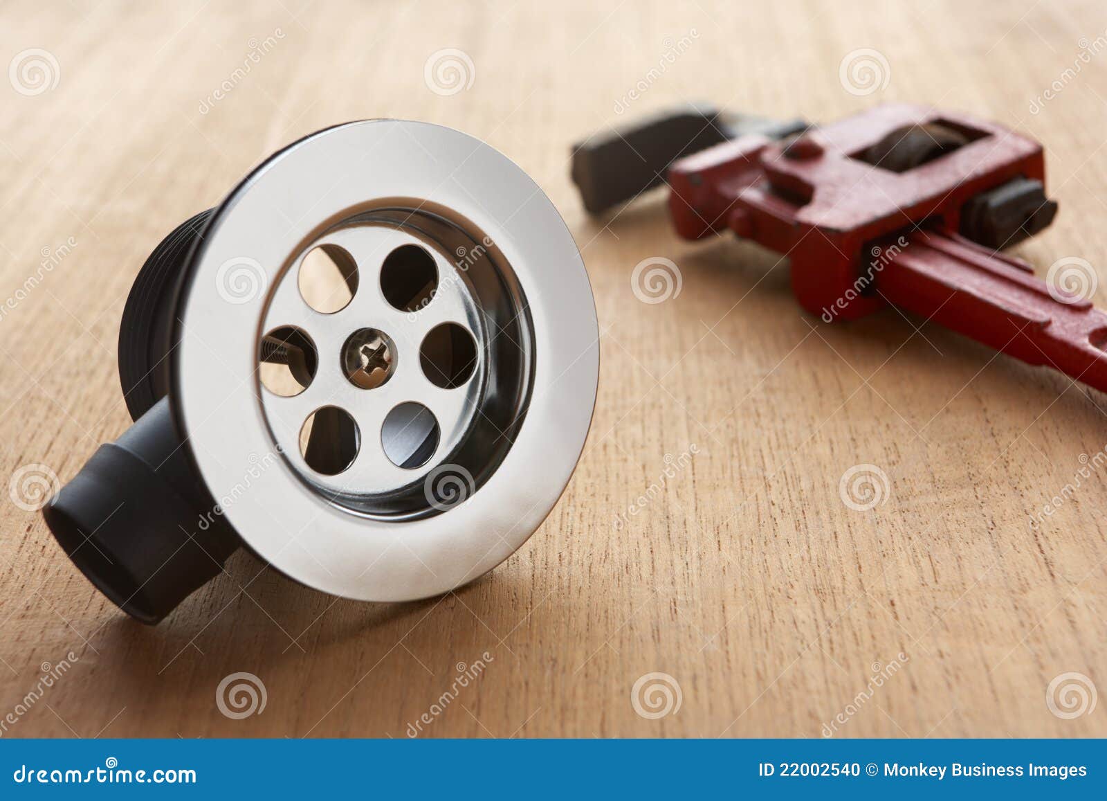 Plumbing Tools and Materials Stock Photo - Image of maintenance, wooden ...