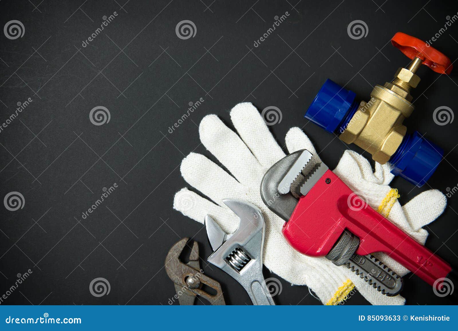 Plumbing Tools and Materials Stock Image - Image of faucet, wrench ...