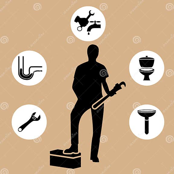 Plumbing Tools Sticker Collection of Plumber Tools and Pipes Design ...