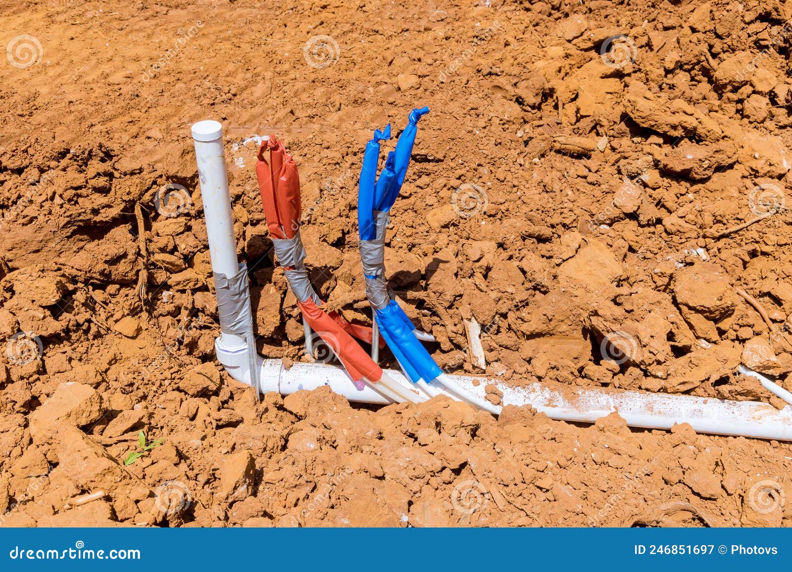 Plumbing Work of Assembling System Laying from the Ground of Sanitary ...