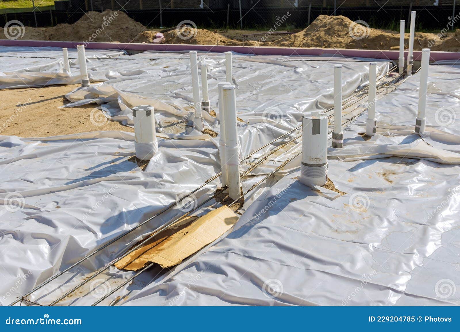 Plumbing Work of Assembling System of Sanitary Pvc Sewage Pipes Stock ...