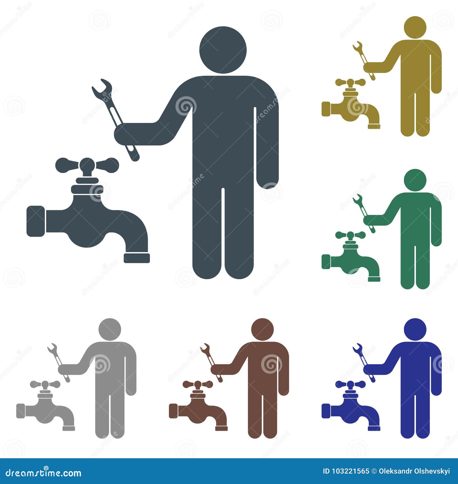 Plumbing work symbol icon stock vector. Illustration of icon - 103221565