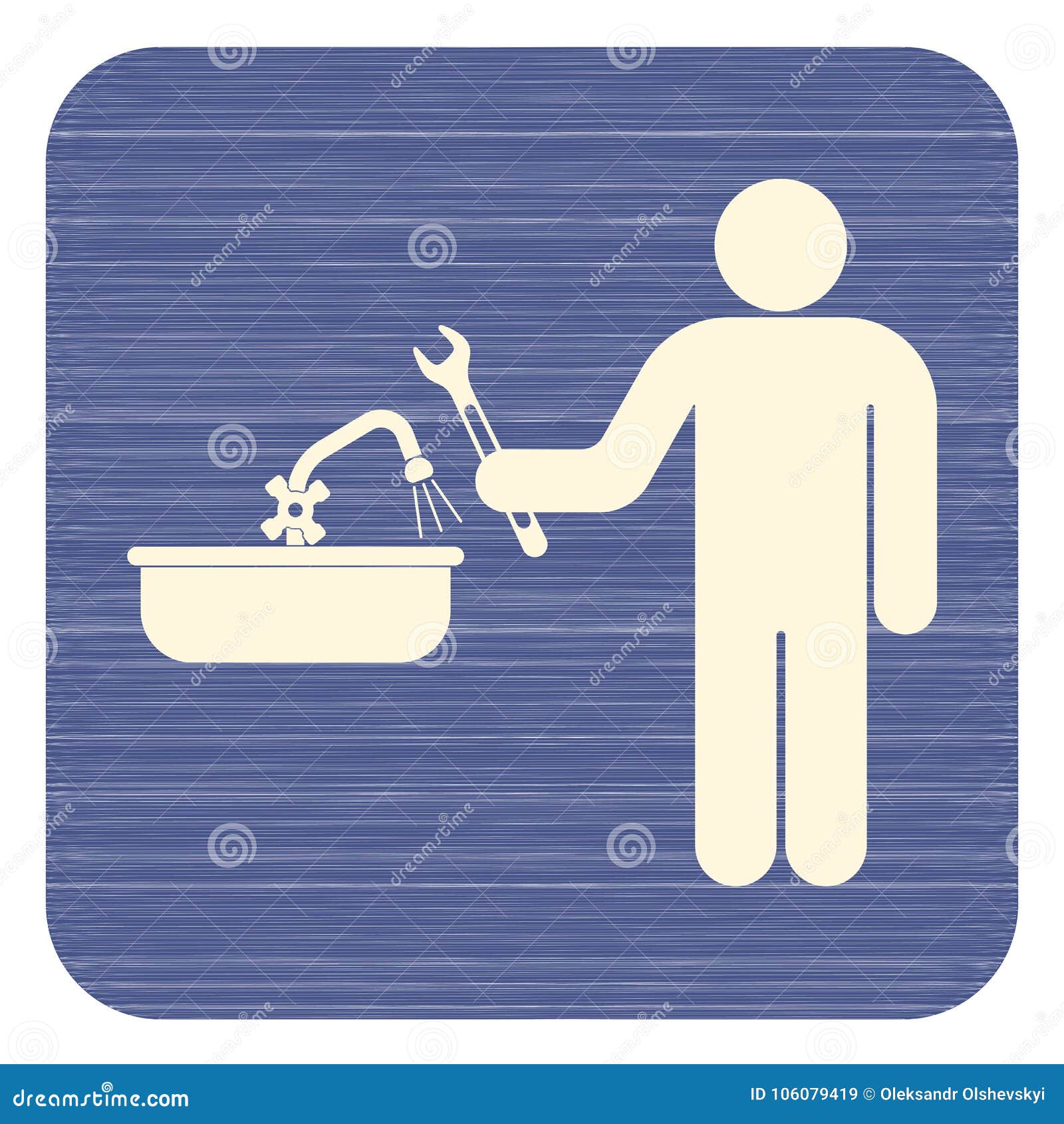 Plumbing work symbol icon stock vector. Illustration of hygiene - 106079419