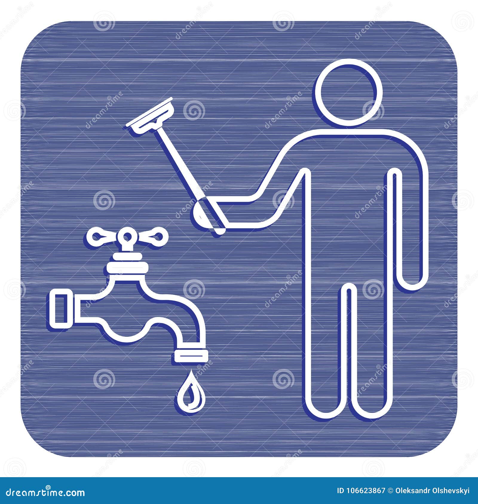 Plumbing work symbol icon stock vector. Illustration of bowl - 106623867