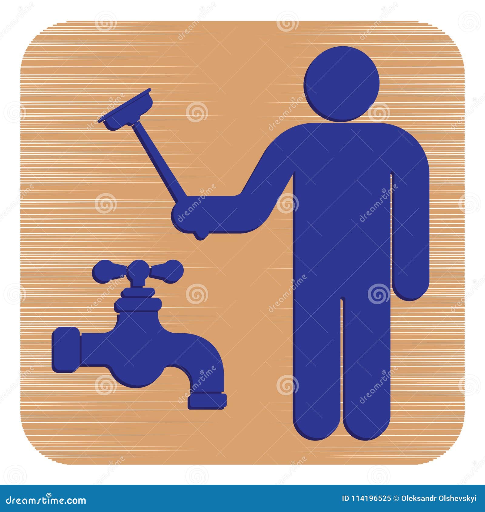 Plumbing work symbol icon stock vector. Illustration of force - 114196525