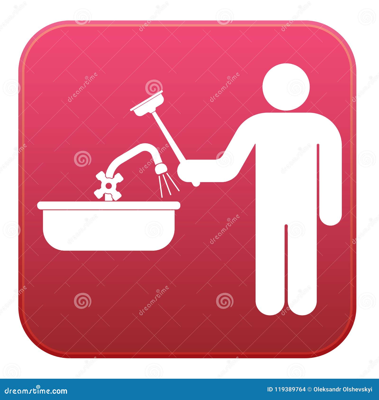 Plumbing work symbol icon stock vector. Illustration of icon - 119389764