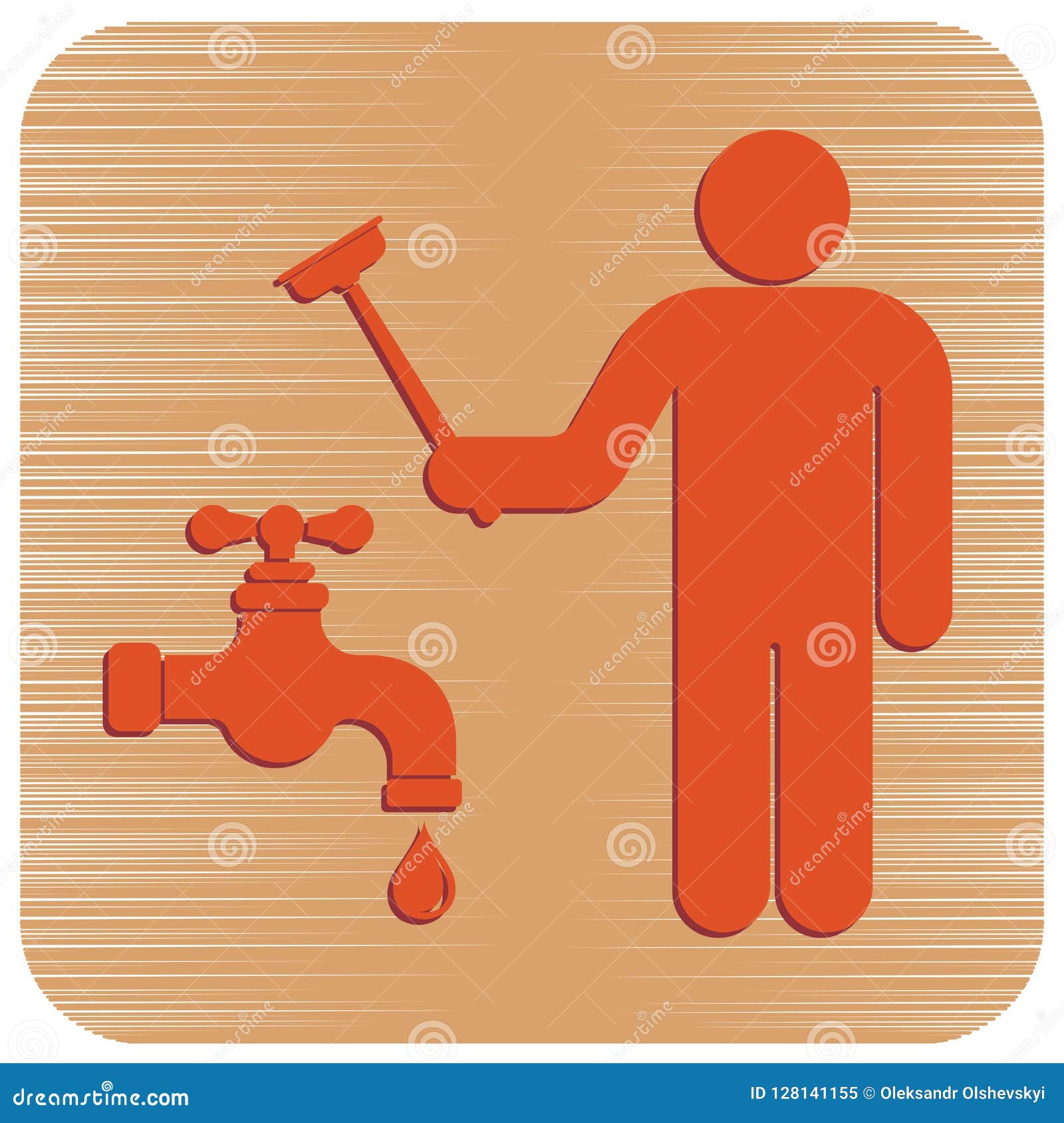 Plumbing work symbol icon stock vector. Illustration of bathroom ...