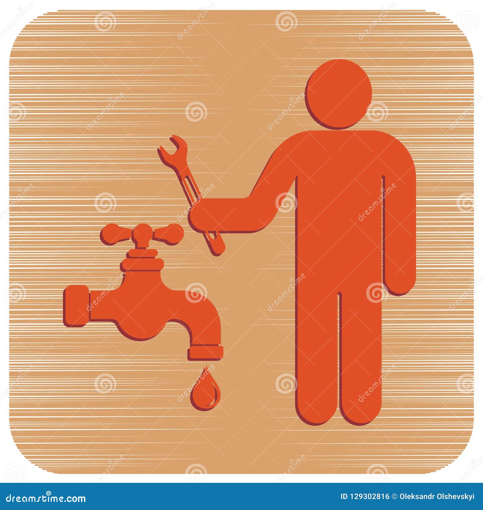 Plumbing work symbol icon stock vector. Illustration of force - 129302816