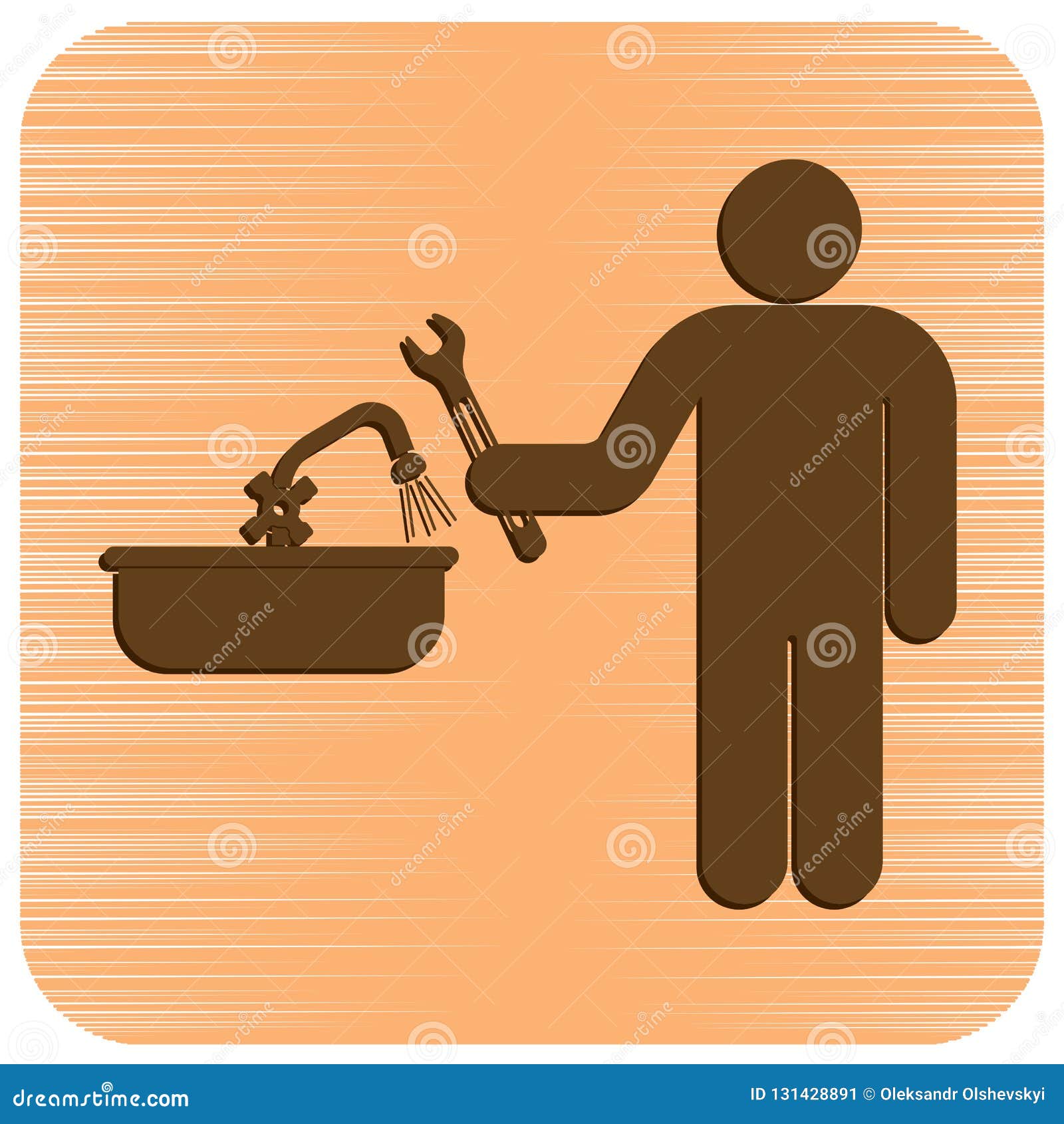 Plumbing work symbol icon stock vector. Illustration of friend - 131428891