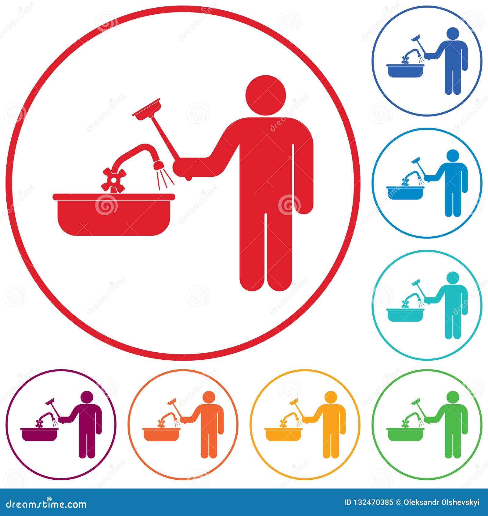 Plumbing work symbol icon stock vector. Illustration of lavatory ...