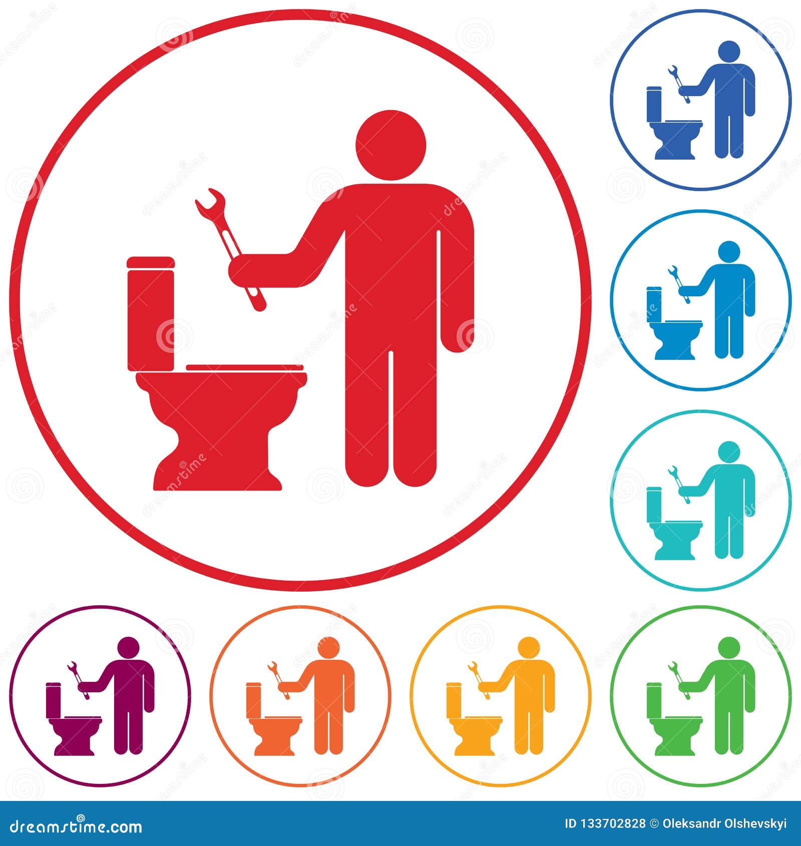 Plumbing work symbol icon stock vector. Illustration of accessory ...