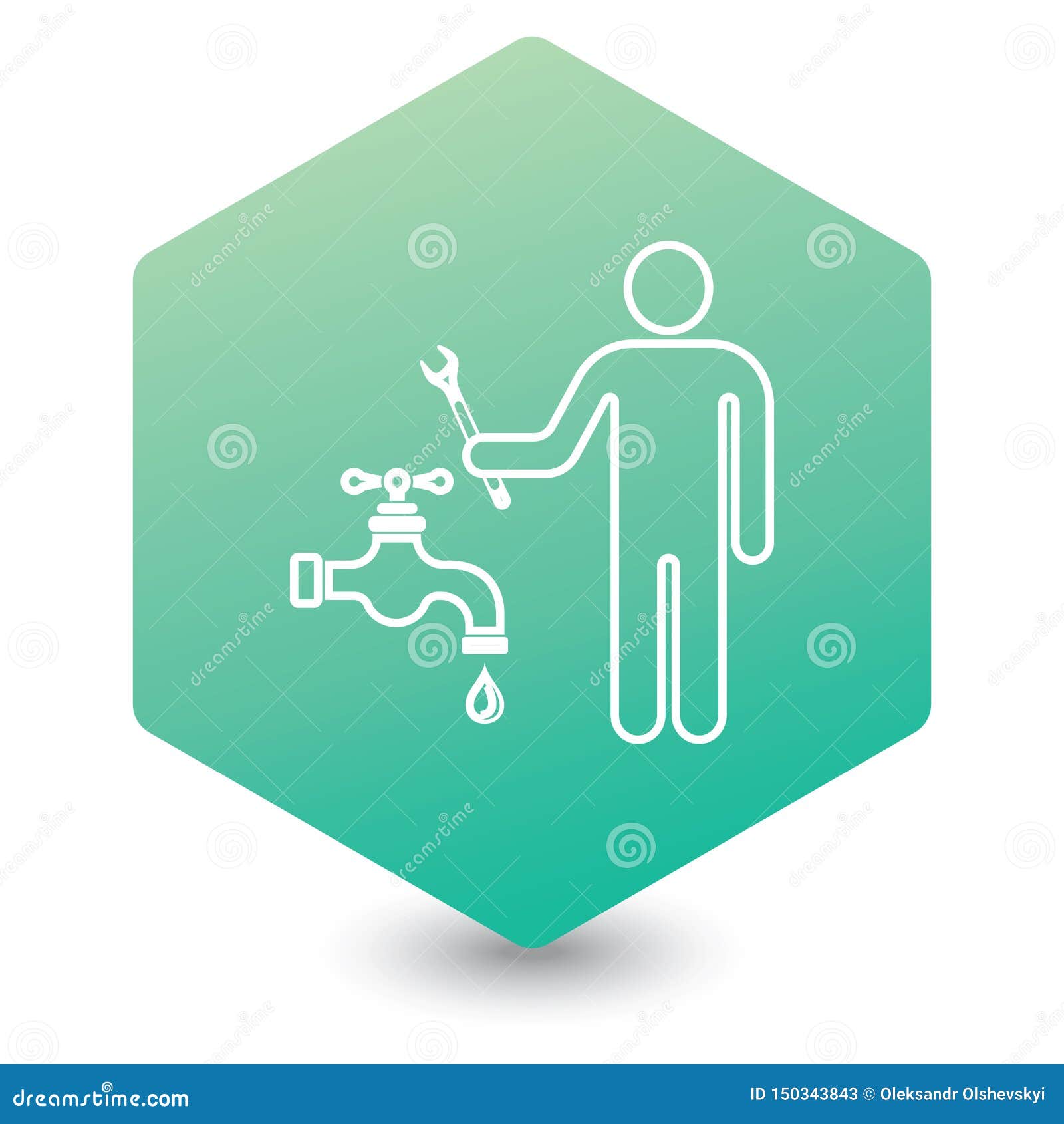 Plumbing work symbol icon stock vector. Illustration of force - 150343843
