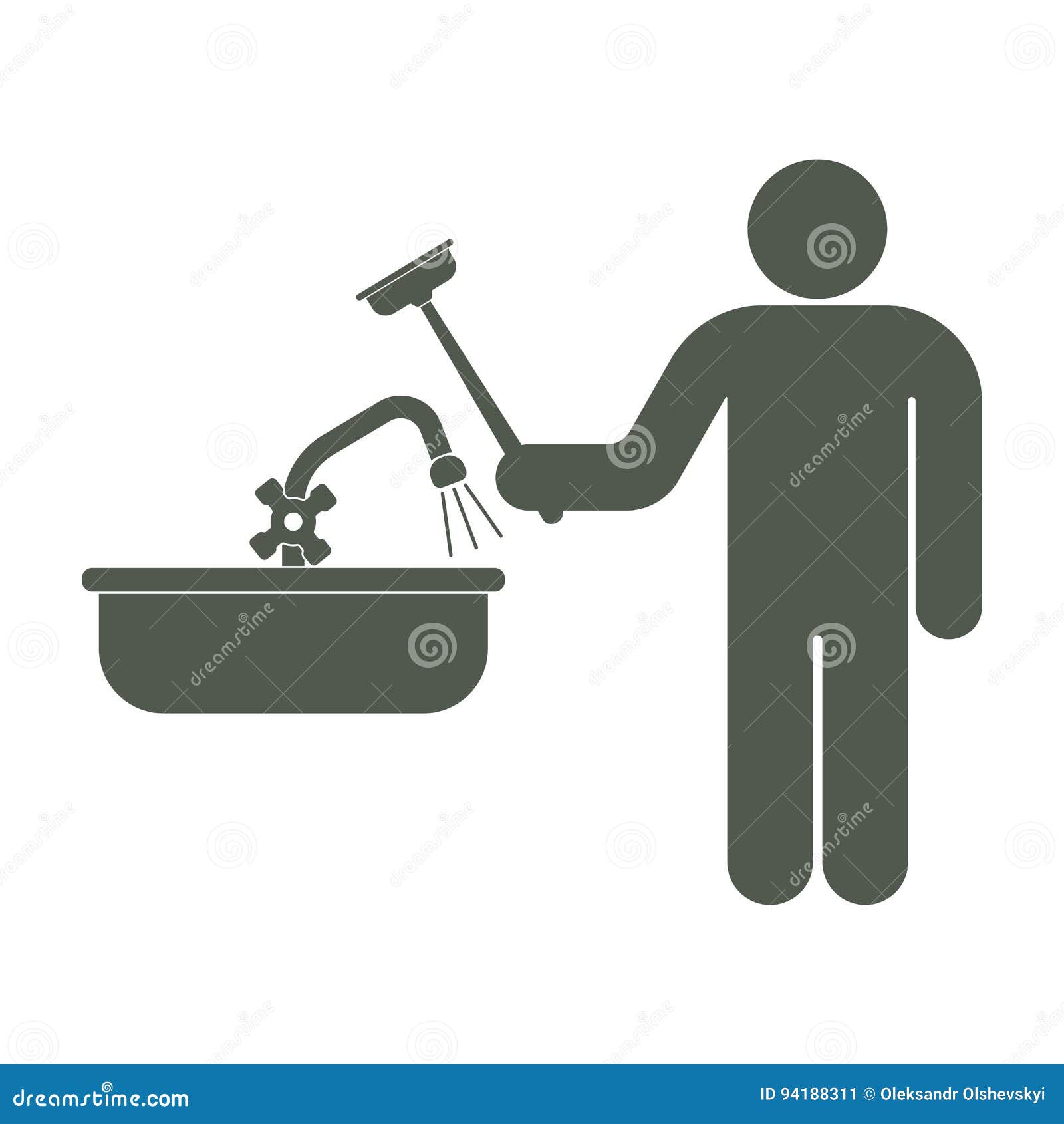 Plumbing work symbol icon stock vector. Illustration of lavatory - 94188311