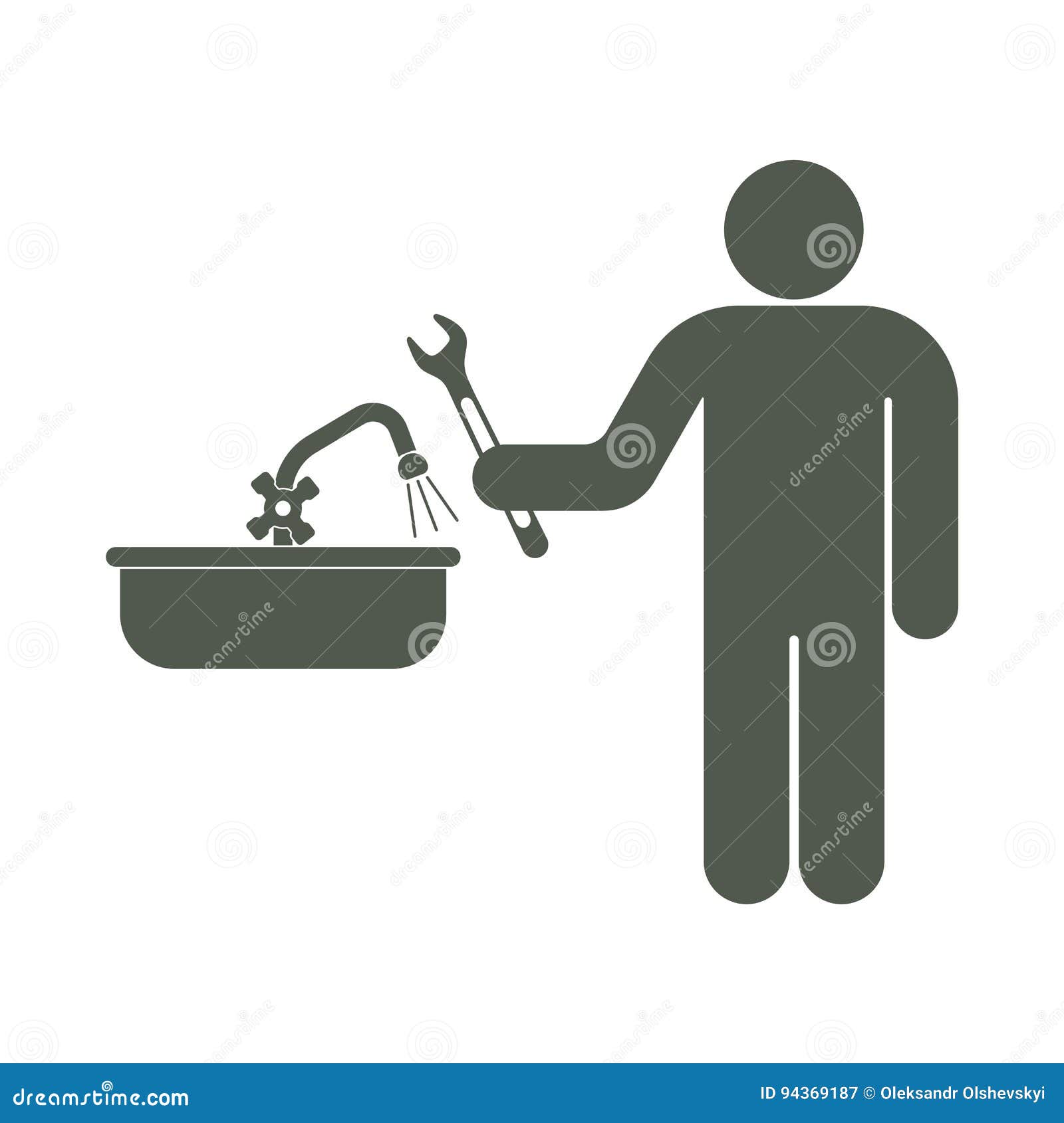 Plumbing work symbol icon stock vector. Illustration of faucet - 94369187