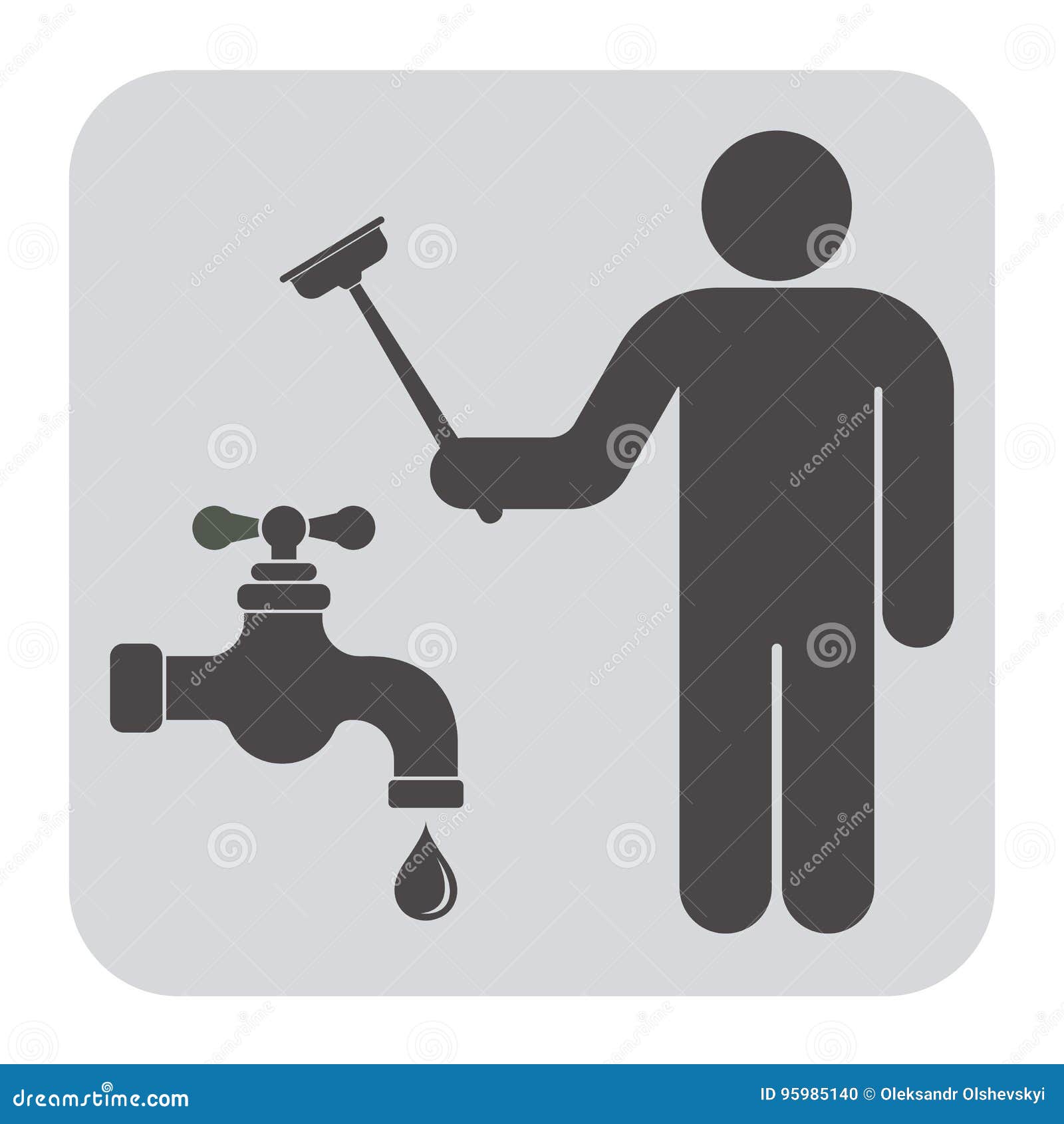 Plumbing work symbol icon stock vector. Illustration of bowl - 95985140